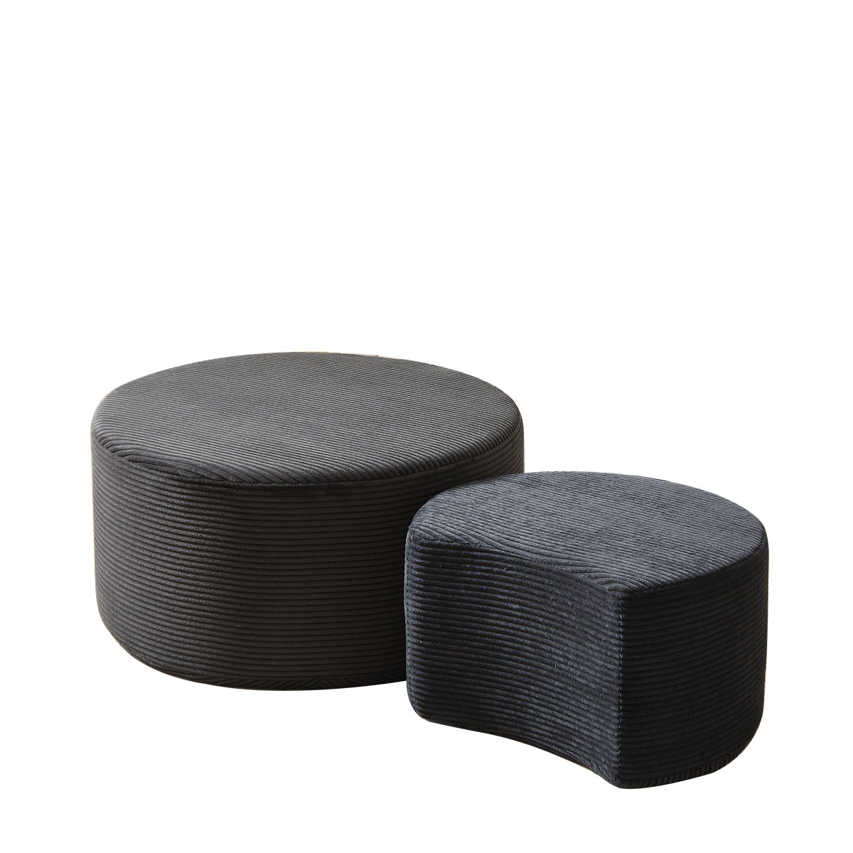 Latitude Run® Nesting Coffee Table Set Of 2,Upholstered Round Coffee ...