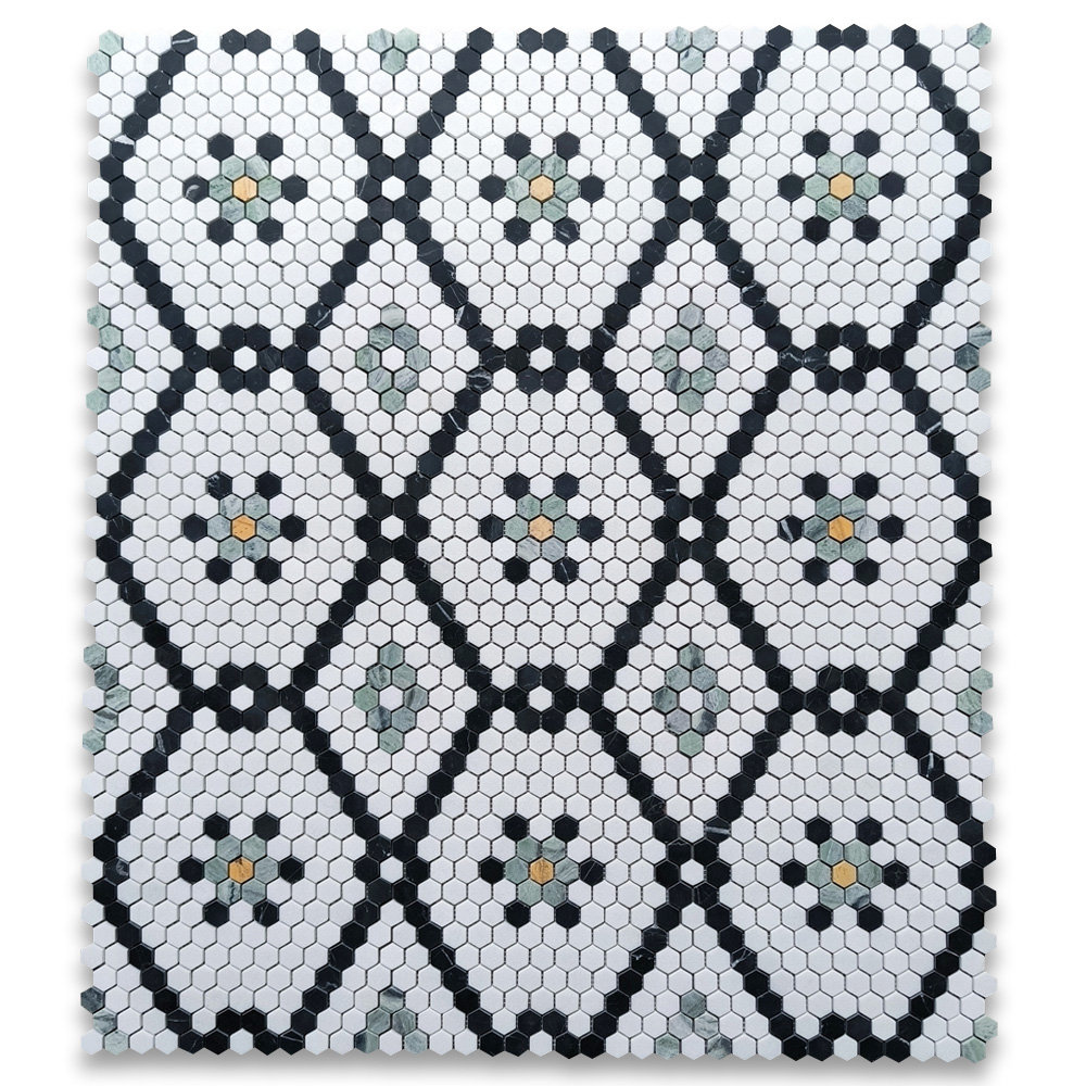 Marble Online 13" x 11" Marble Mosaic Sheet Subway Wall & Floor Tile ...