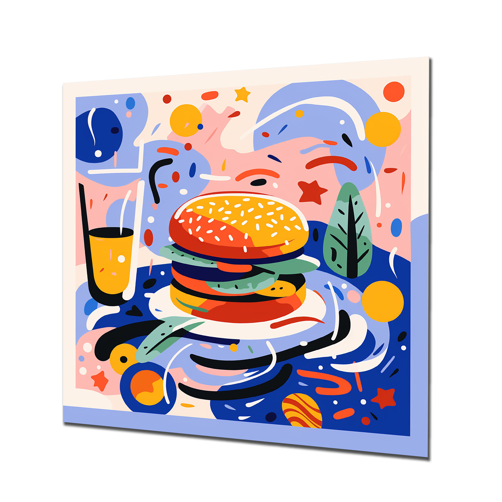 Lark Manor Pop Art Hamburger Brilliance V - Food Metal Wall Art ...