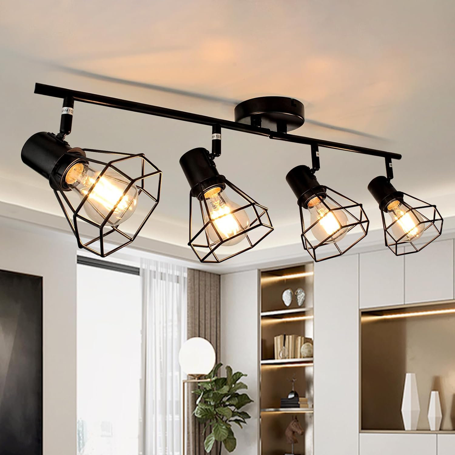 BONLOD 4-Light Track Lighting Kit Directional Rotatable Ceiling Light ...