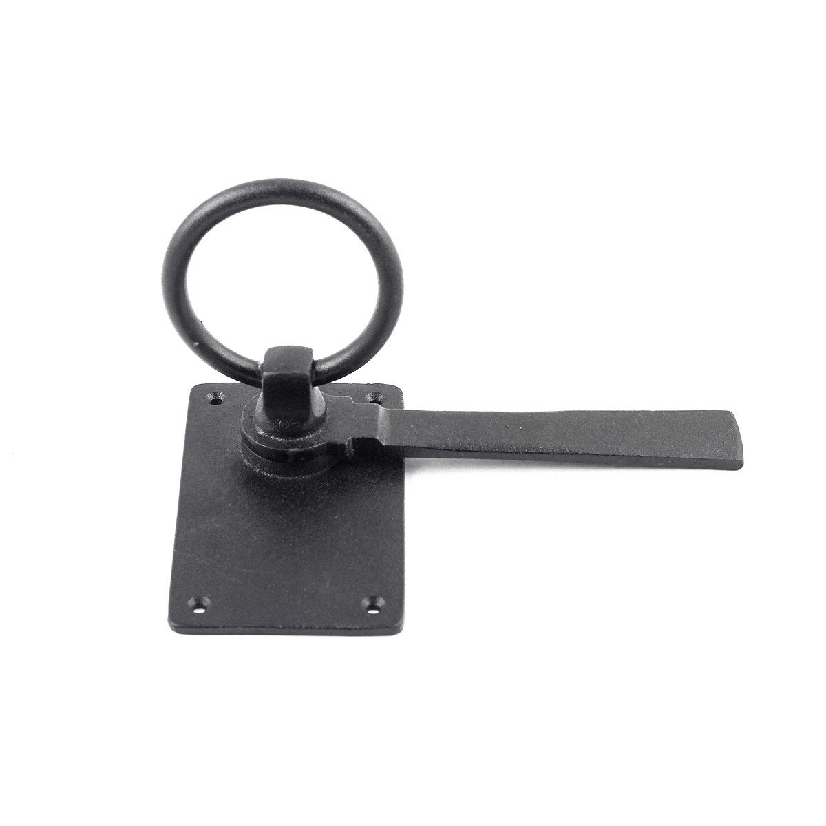 The Renovators Supply Inc. Black Gate Ring Latch Wrought Iron Lock Set ...