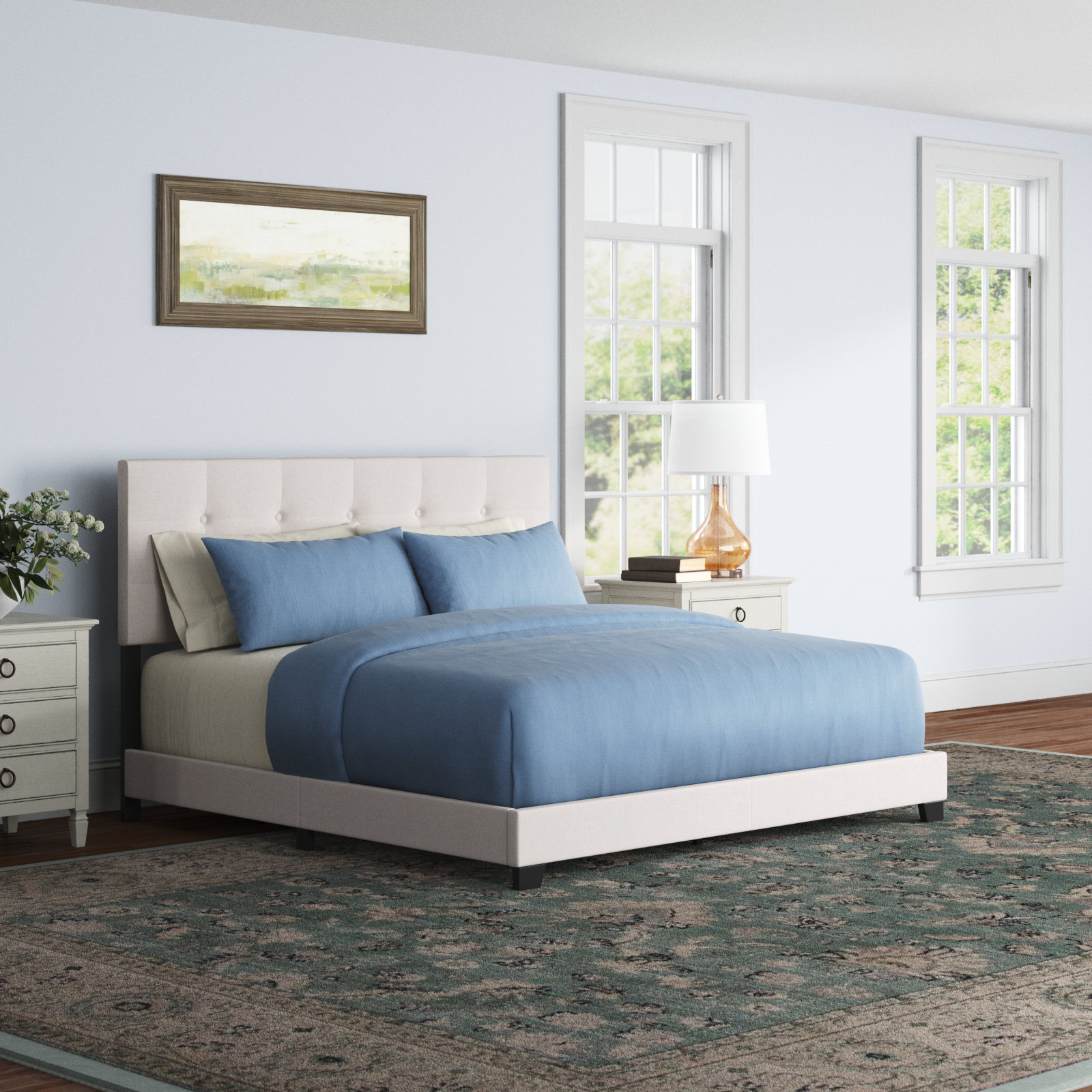 Lark Manor™ Biscay Tufted Upholstered Low Profile Panel Bed & Reviews ...