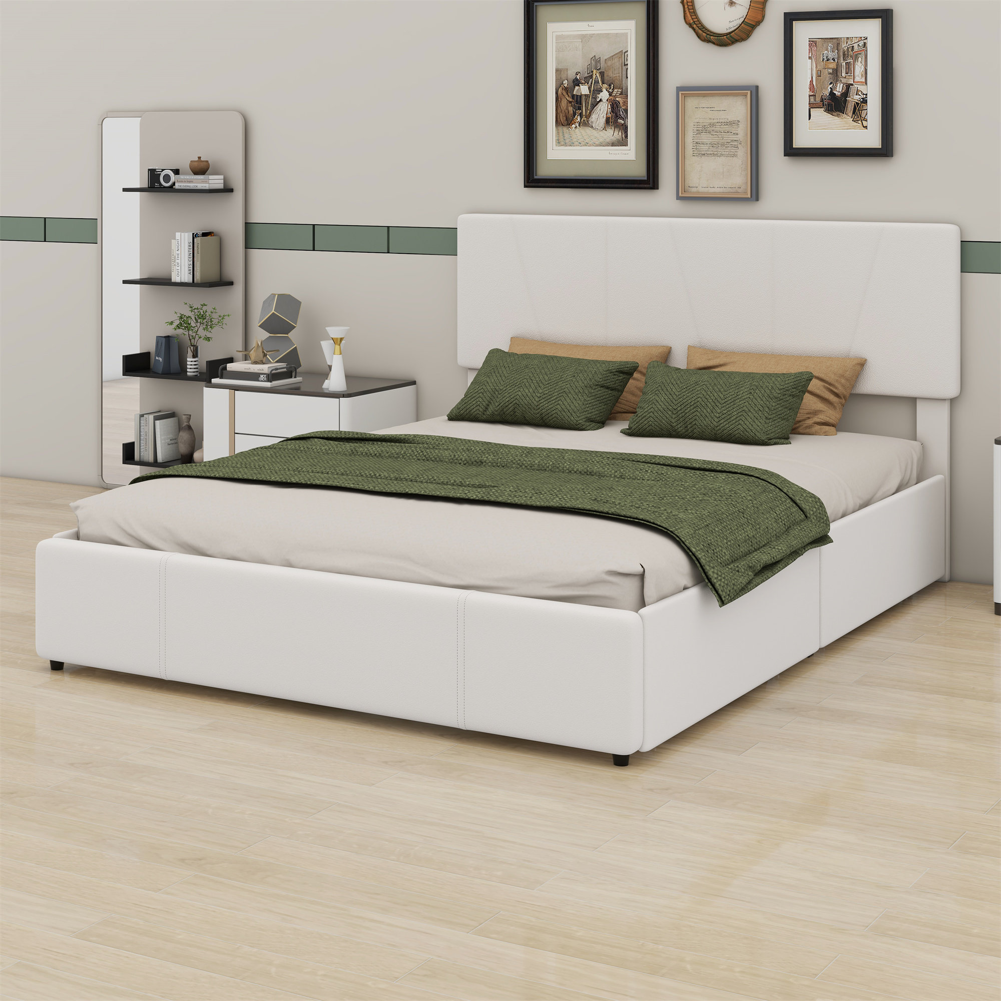 Latitude Run® Upholstery Platform Bed With Drawers On Two Sides
