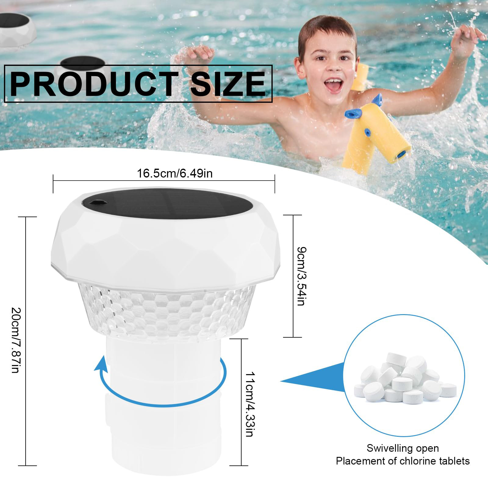 Zeki Shoggy Solar Pool Chlorine Floater,Remote Control Floating ...