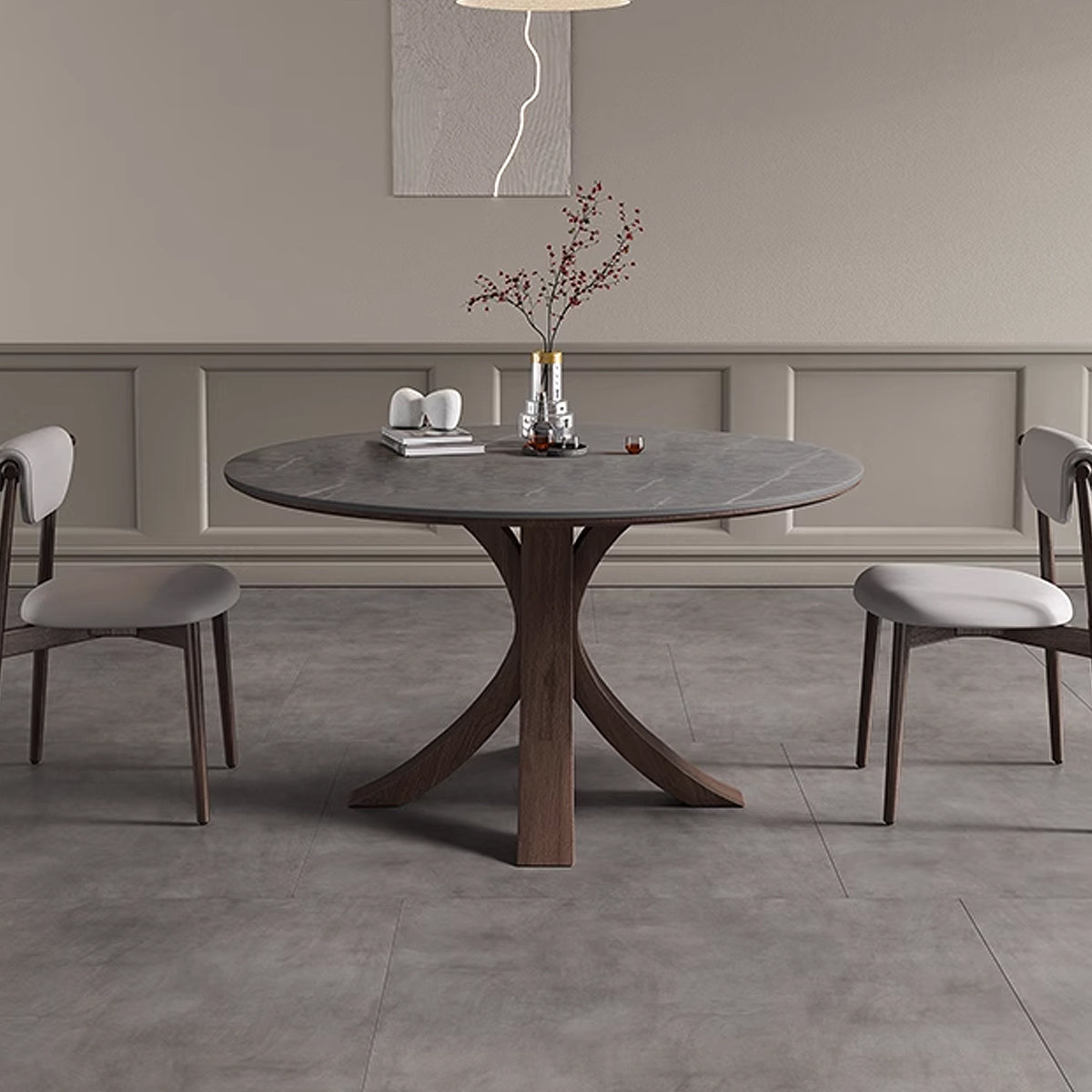 Greyleigh Italian-style Modern Rock Plate Round Dining Table Round ...