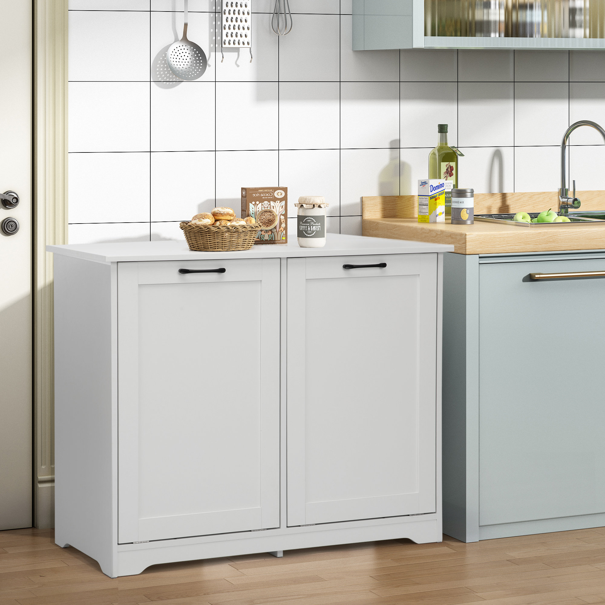 Jaxpety Crop 20 Gallons Double White Tilt-out Trash Cabient (not ...