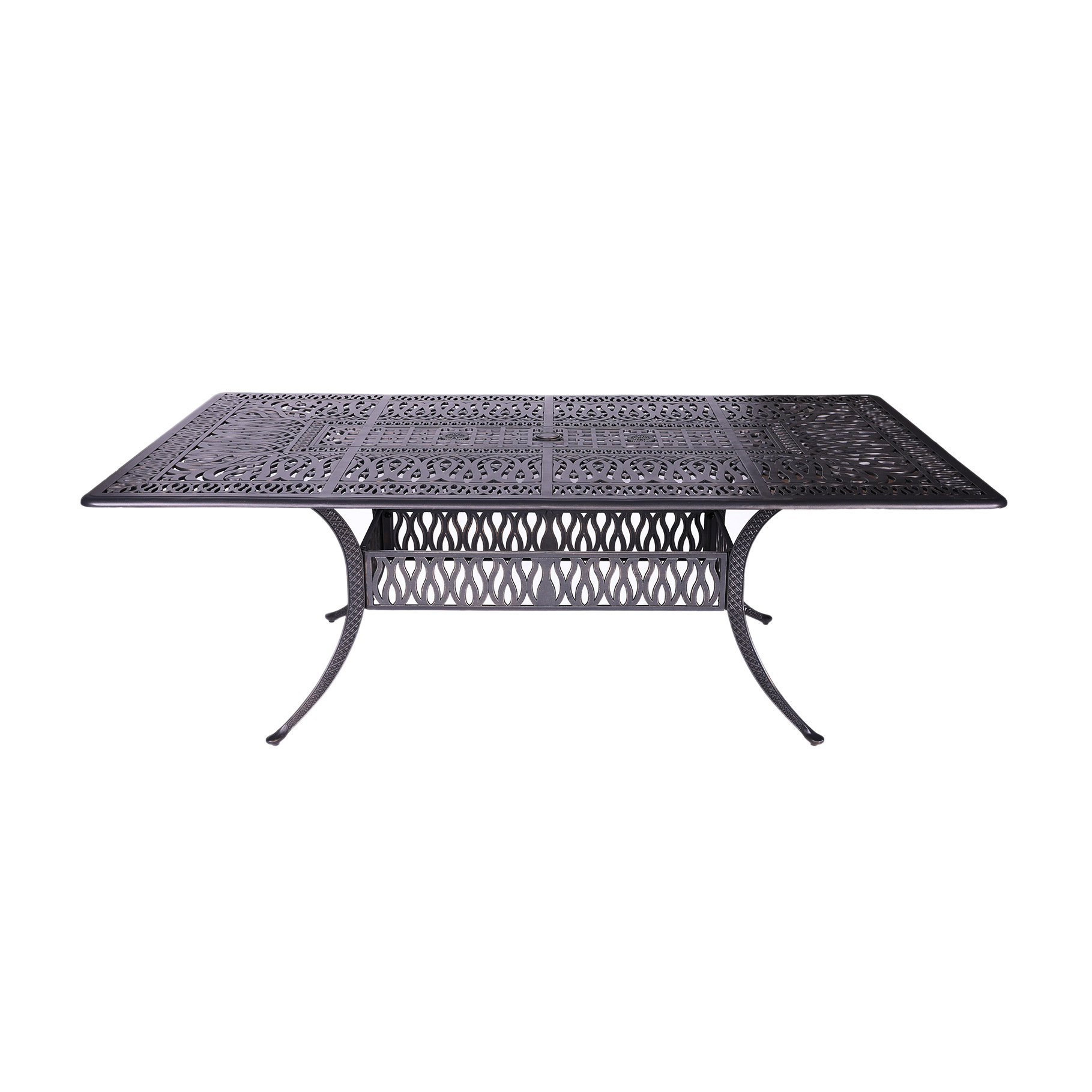 Hokku Designs Desert Night Inspired Rectangle Table, Gunmetal Aluminum ...