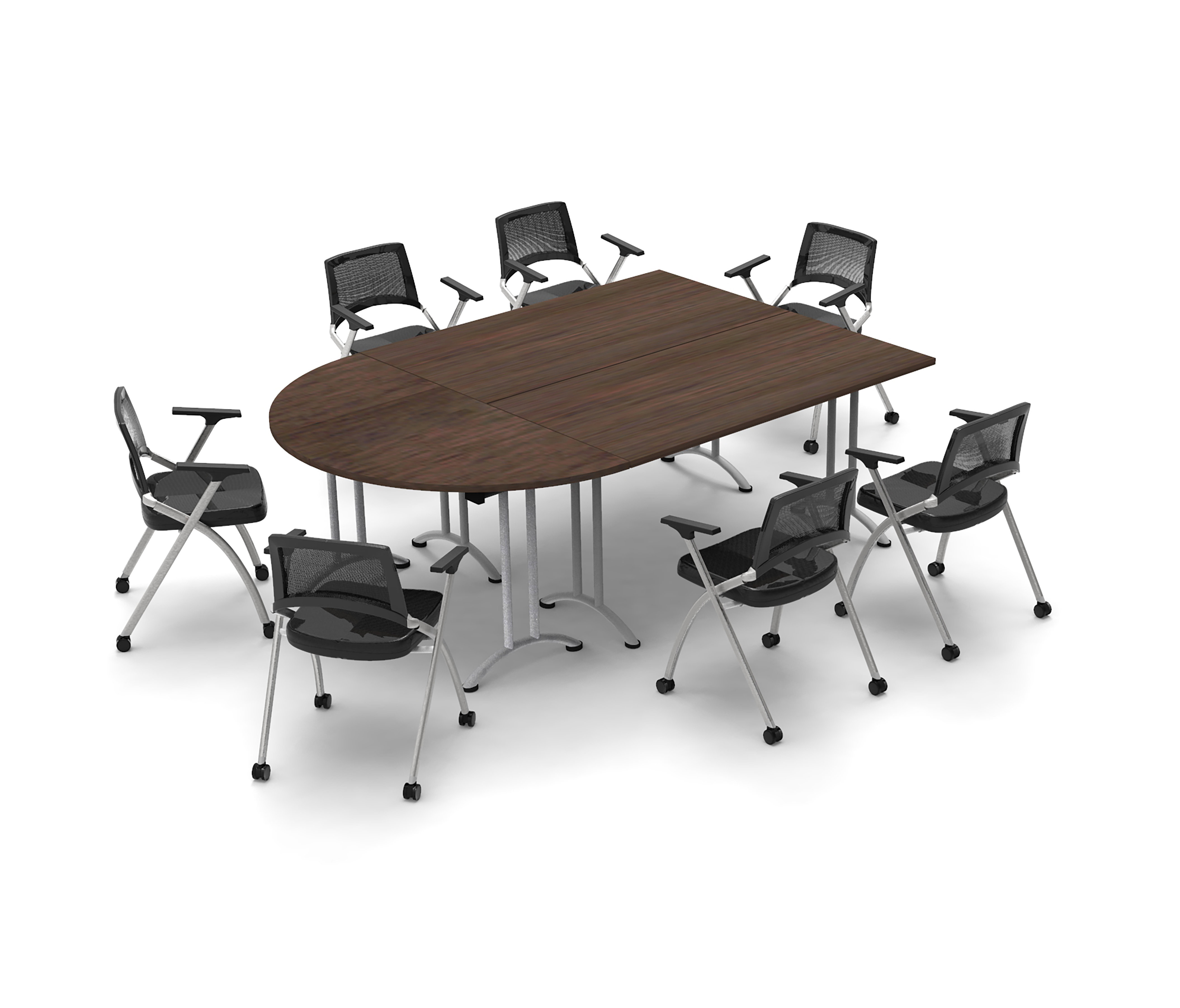 Inbox Zero Cheshire 7 Person Conference Meeting Tables with 7 Chairs ...