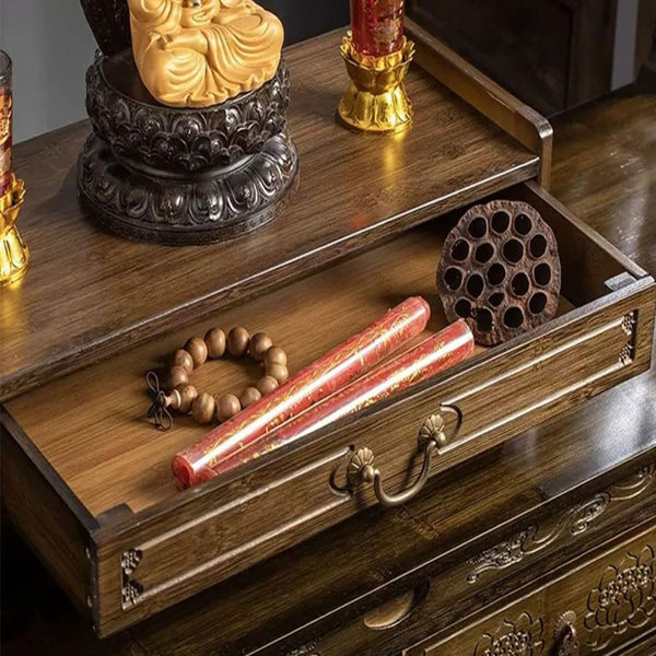 Lark Manor Table d'autel de méditation fabriquée à la main en bambou ...