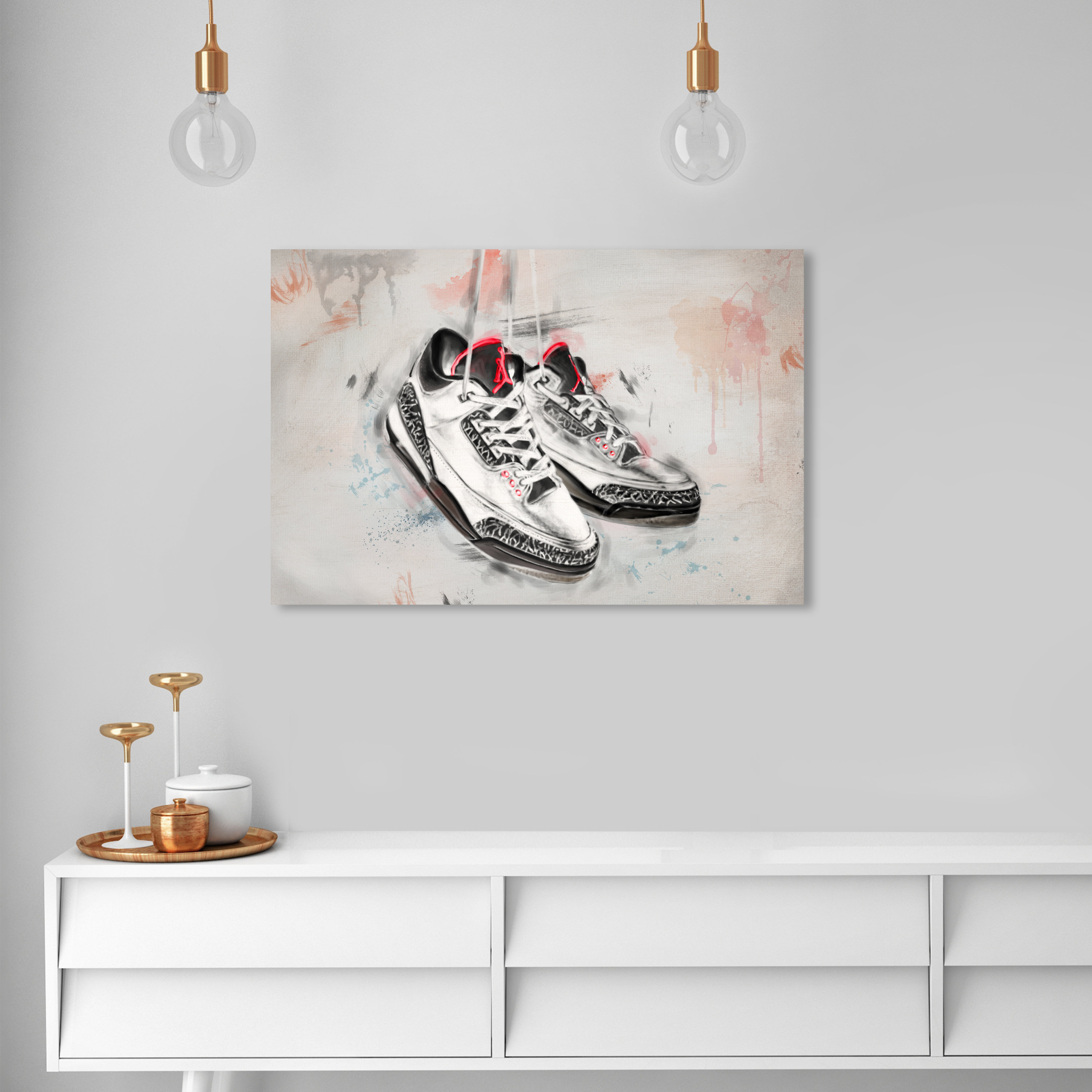 Oliver Gal Prints Urban Kicks Inverse - Painting on Canvas | Wayfair