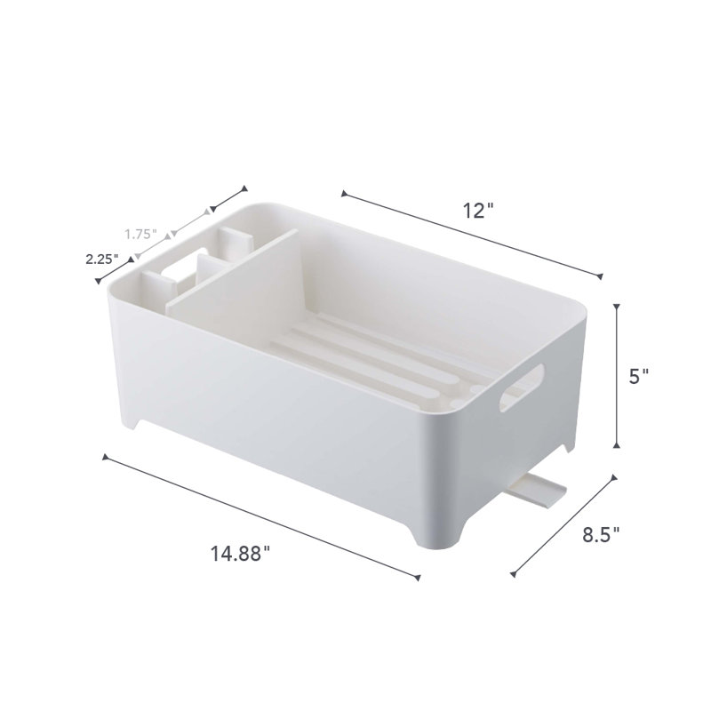Yamazaki USA Tower Yamazaki Home Dish Drying Rack with Drainage Spout ...