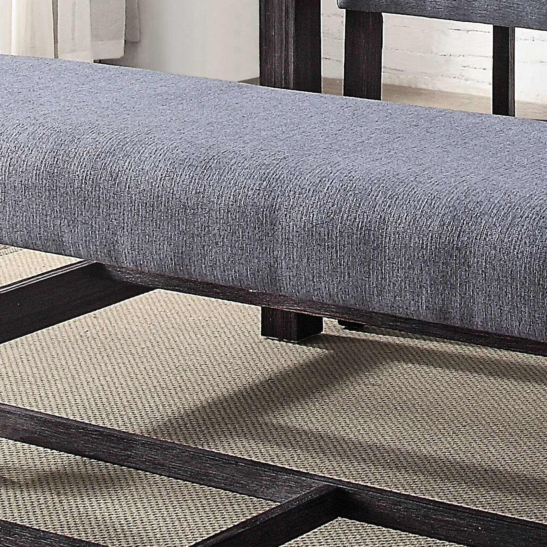 Lark Manor™ Weathered Entryway Bench - Foam Padded Solid Wood Frame ...