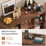 Wrought Studio™ Nashlly Cabinet with LED Lights and Wine Glass Storage ...