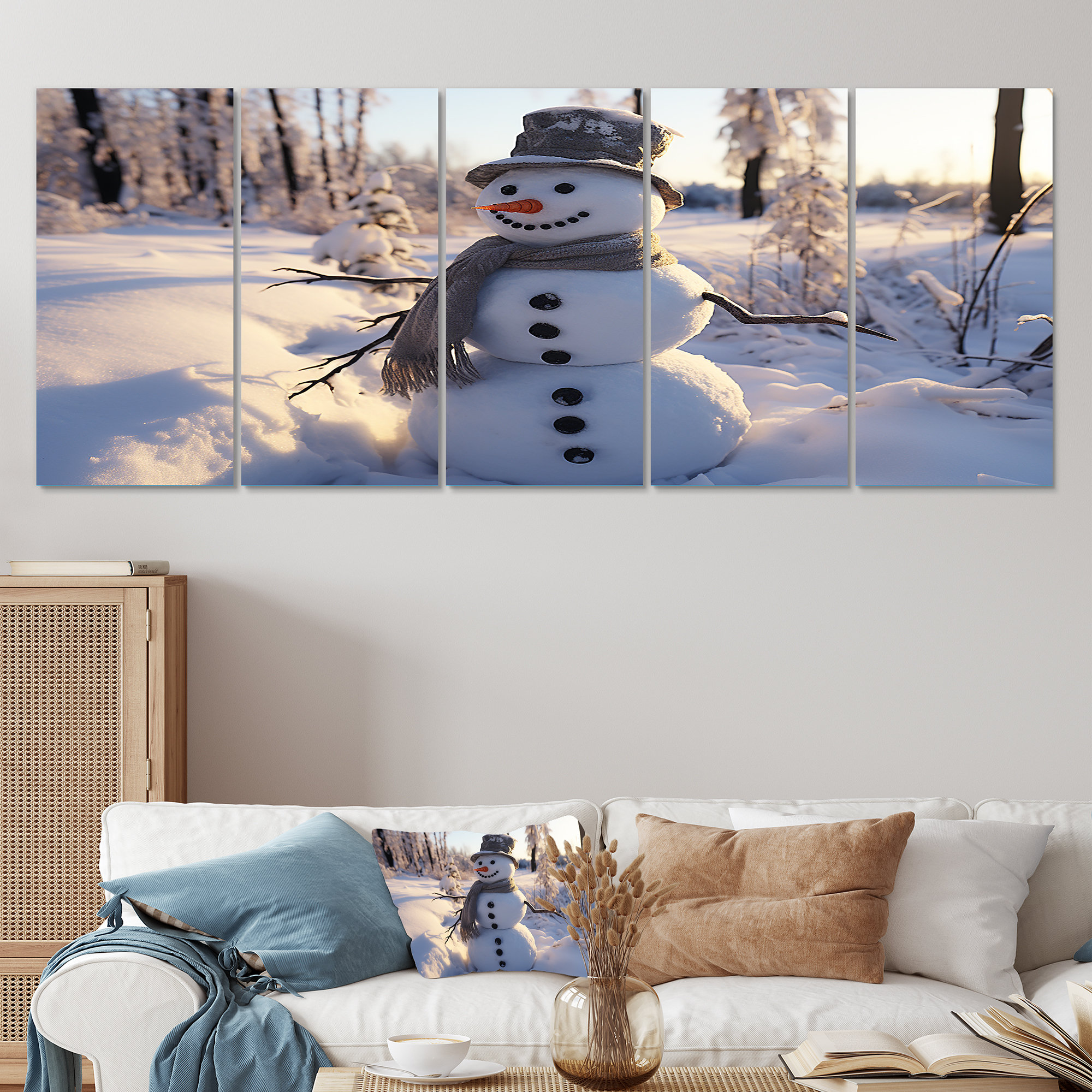 Latitude Run® Frosty Snowman Christmas Dreams II - Winter Landscape 5 ...