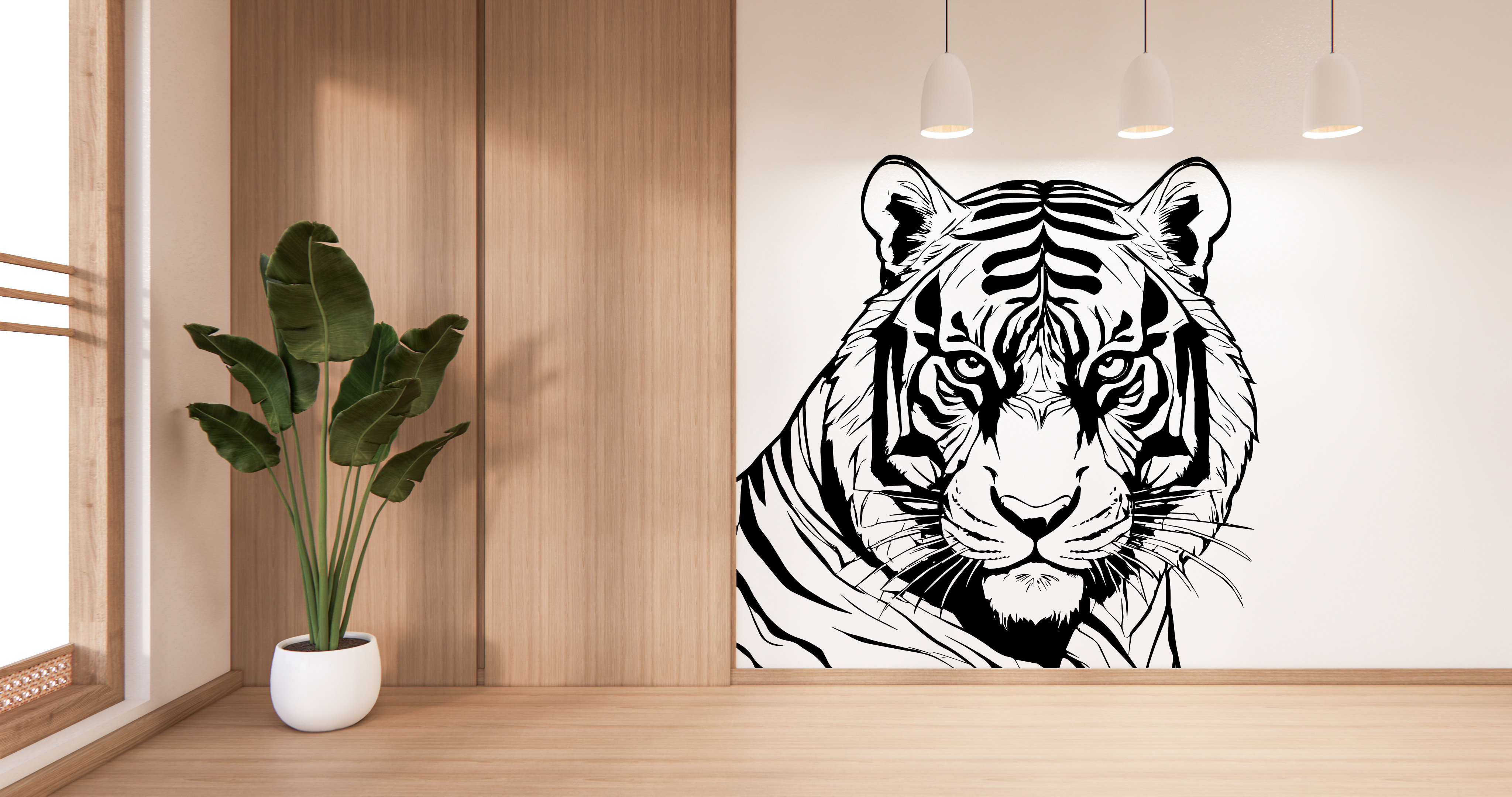 Bungalow Rose Tiger Wall Decal, Tiger Wall Art, Tiger Room Wall Decor Tiger Room Wall Sticker ...