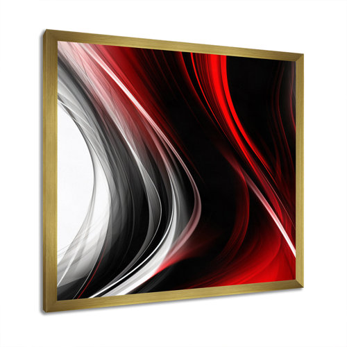 Ivy Bronx Red Black Infinite Ripples II On Canvas Print | Wayfair