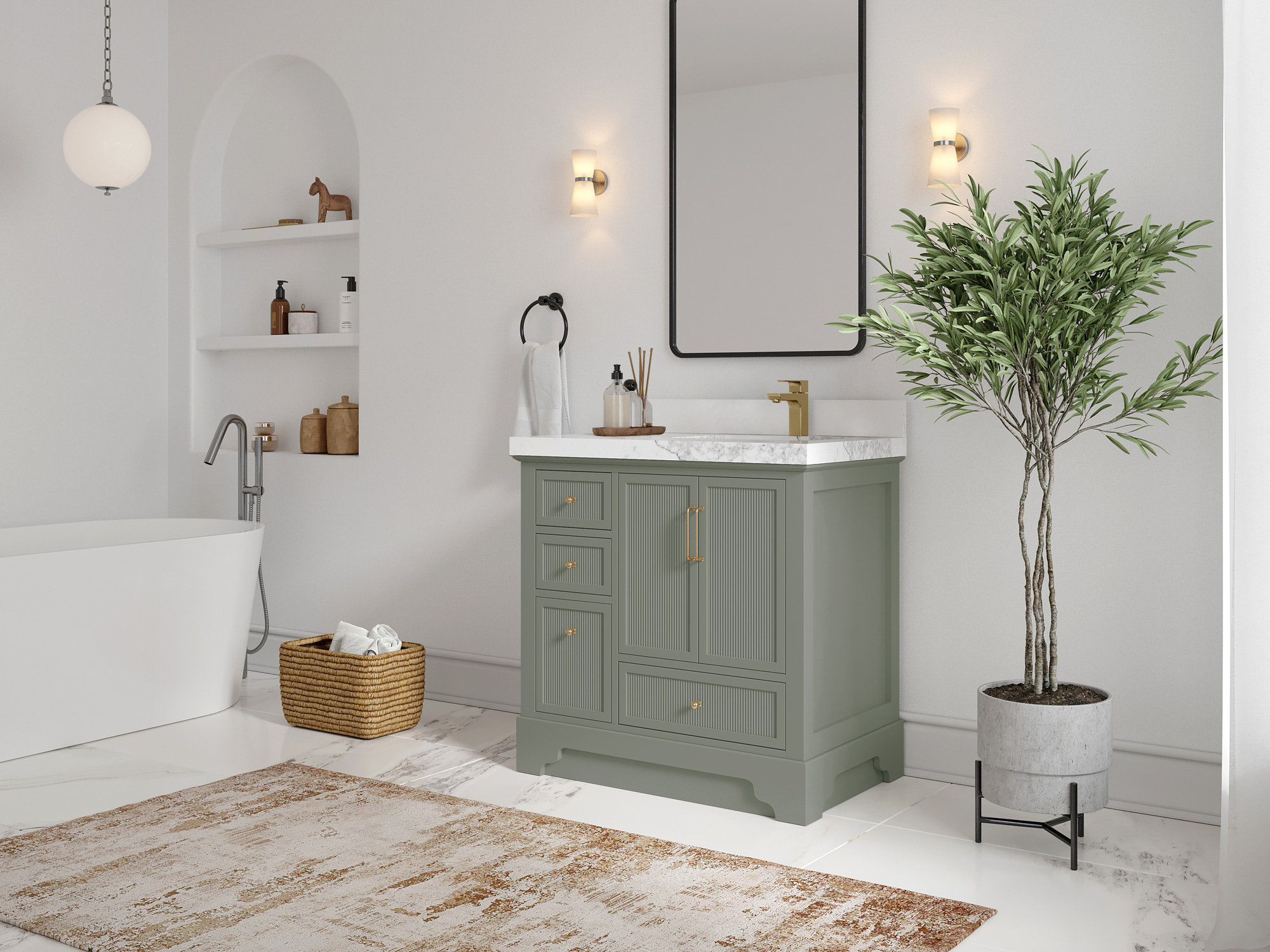 Willow Collections 36 In. W X 22 In. D Alys Right Offset Sink Bathroom ...