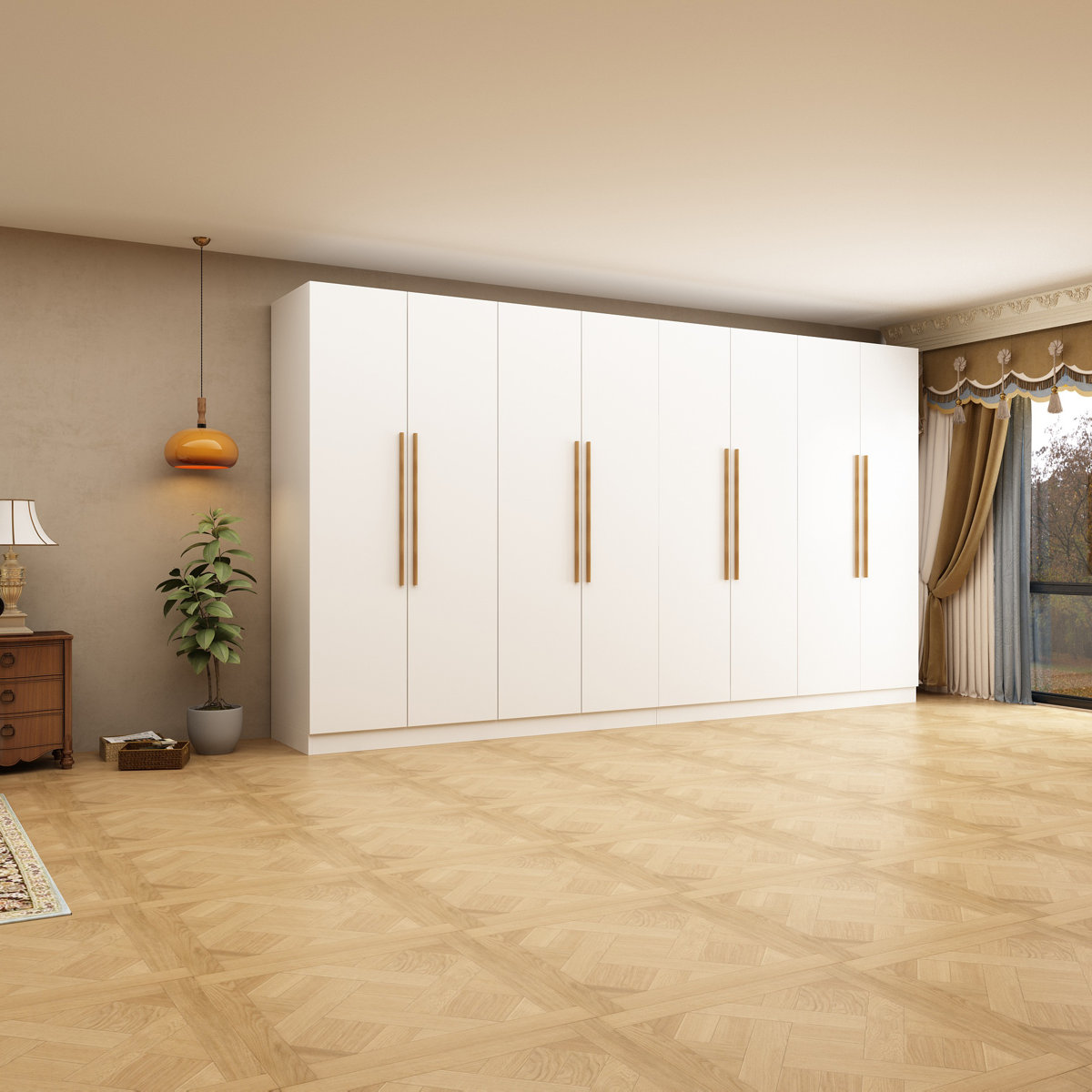 Latitude Run® Braisen 126”W 8 Door Wardrobe & Reviews - Wayfair Canada