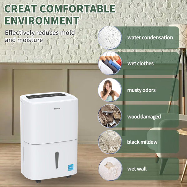 Shinco 150 Pints per Day Console Dehumidifier for Rooms up to 7000 Sq ...