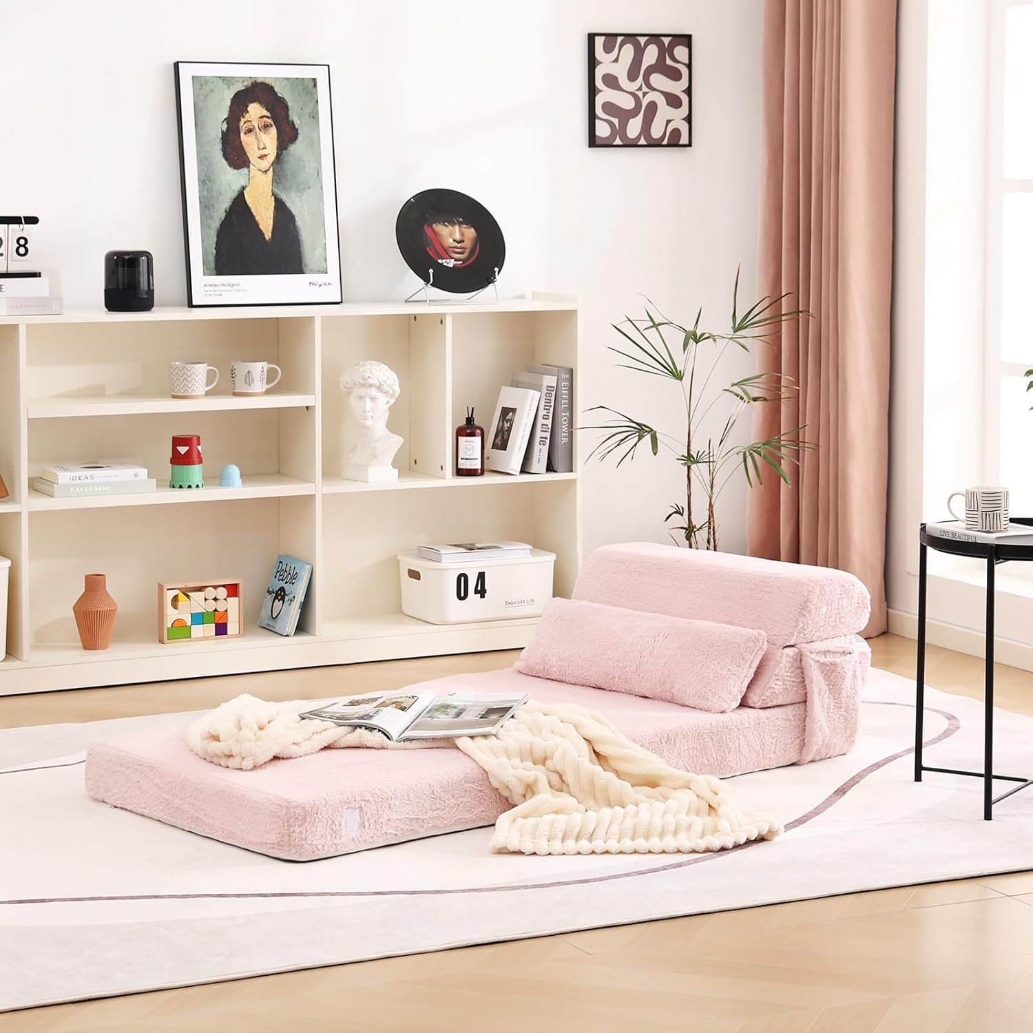 Dakota Fields Folding Sofa Bed With Pillow, Single Size Mattress, Plush ...