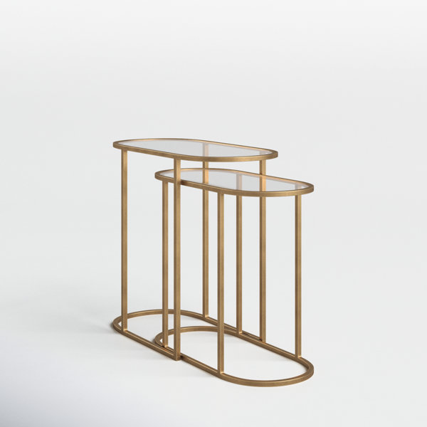 Willa Arlo™ Interiors Lutterworth Glass Frame Nesting Tables & Reviews ...