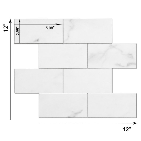 Avant Decor 6'' W x 3'' L Stone Composite Peel and Stick Mosaic Tile ...