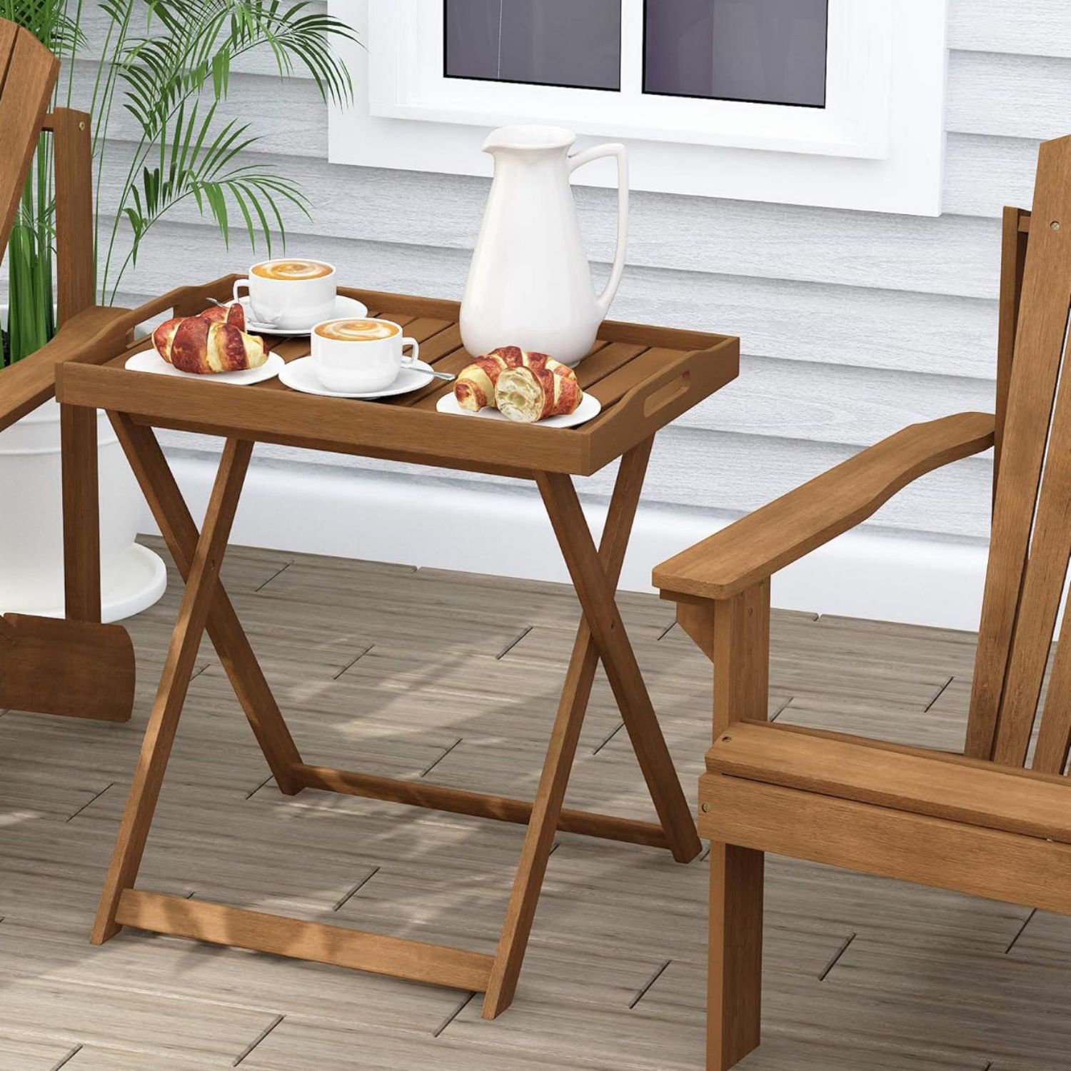 Winston Porter Outdoor Hardwood Tray Table Large - Wayfair Canada
