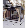 Yuan Home Hardtop Gazebo 12'x14' - Aluminum Frame Permanent Pavilion ...