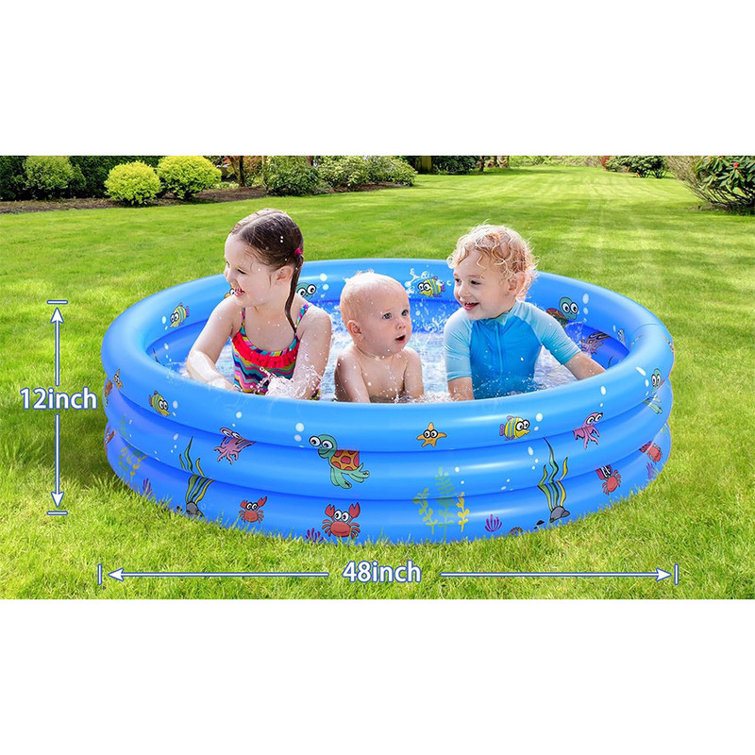 HIGEMZ 1 ft x 4 ft Polyvinyl Chloride (PVC) Kiddie Pool | Wayfair
