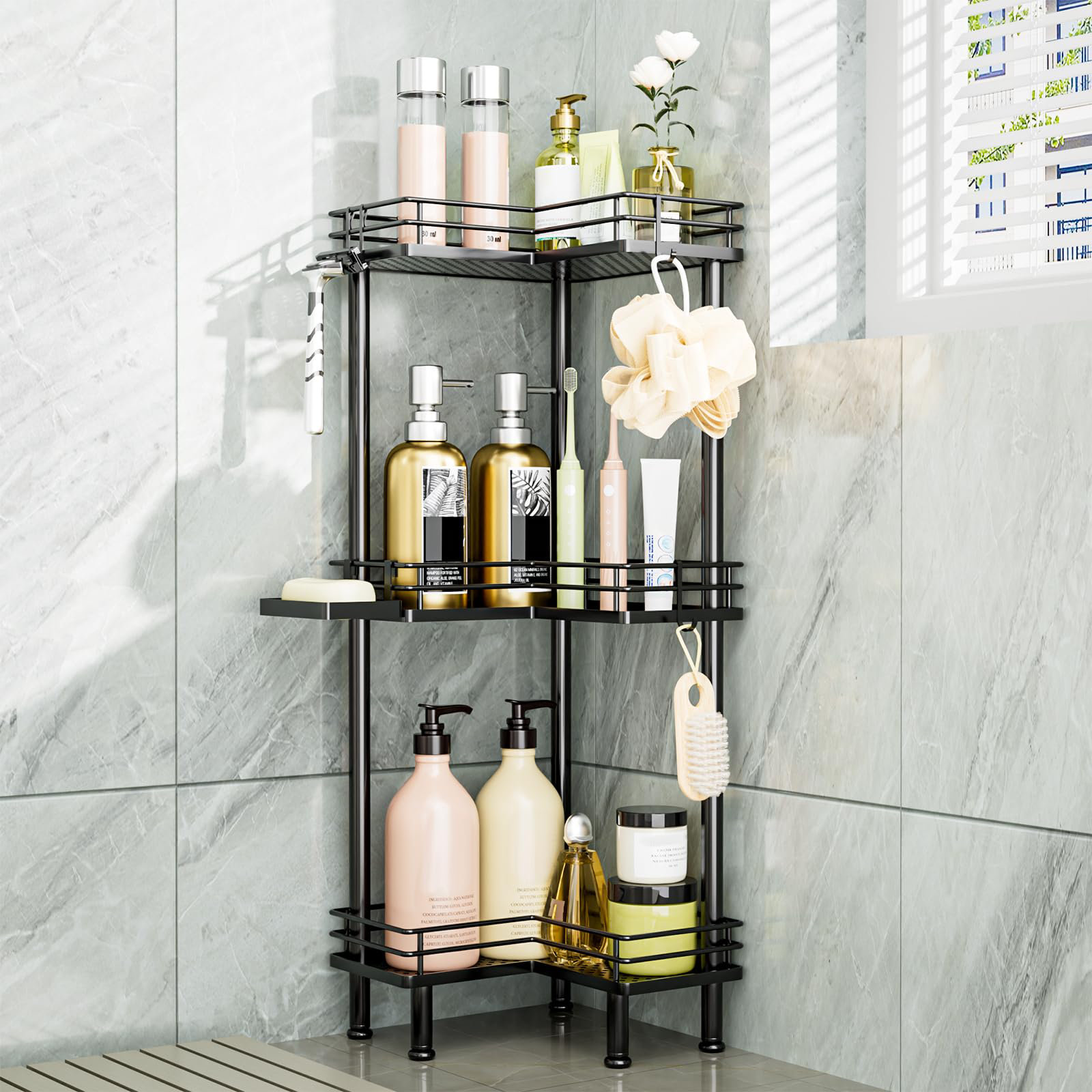 Rebrilliant 3 Tier Corner Shower Caddy | Wayfair