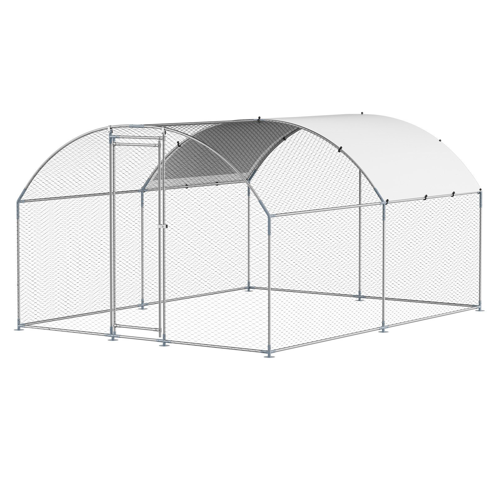 17 Stories Metal Chicken Coop, Large Walk-In Chicken Runs With Cover ...