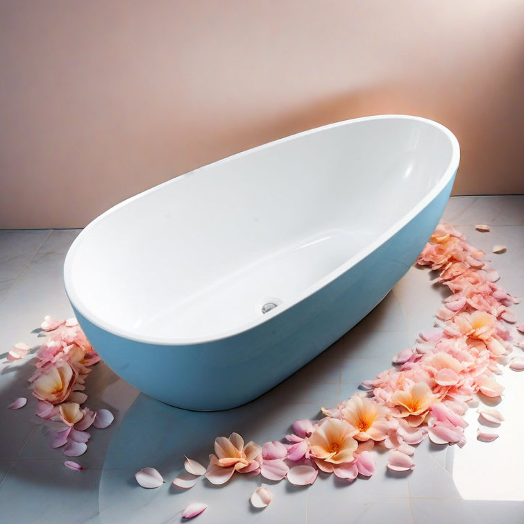 moonlight design Modern Simple Acrylic Blue Bathtub | Wayfair