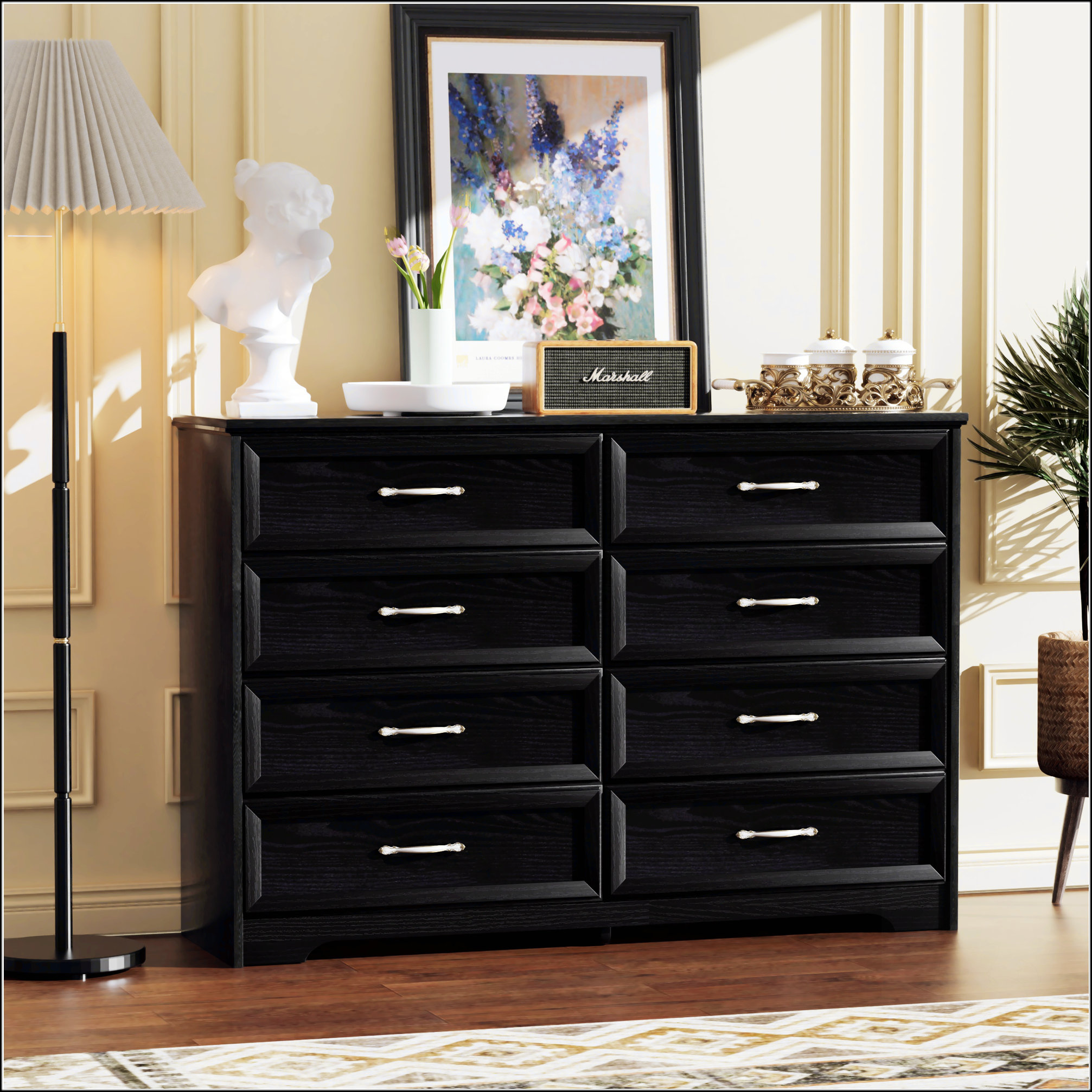 MaMa Modern 3 Drawer Bedroom Chest Of Drawers With 8 Drawers Dresser ...