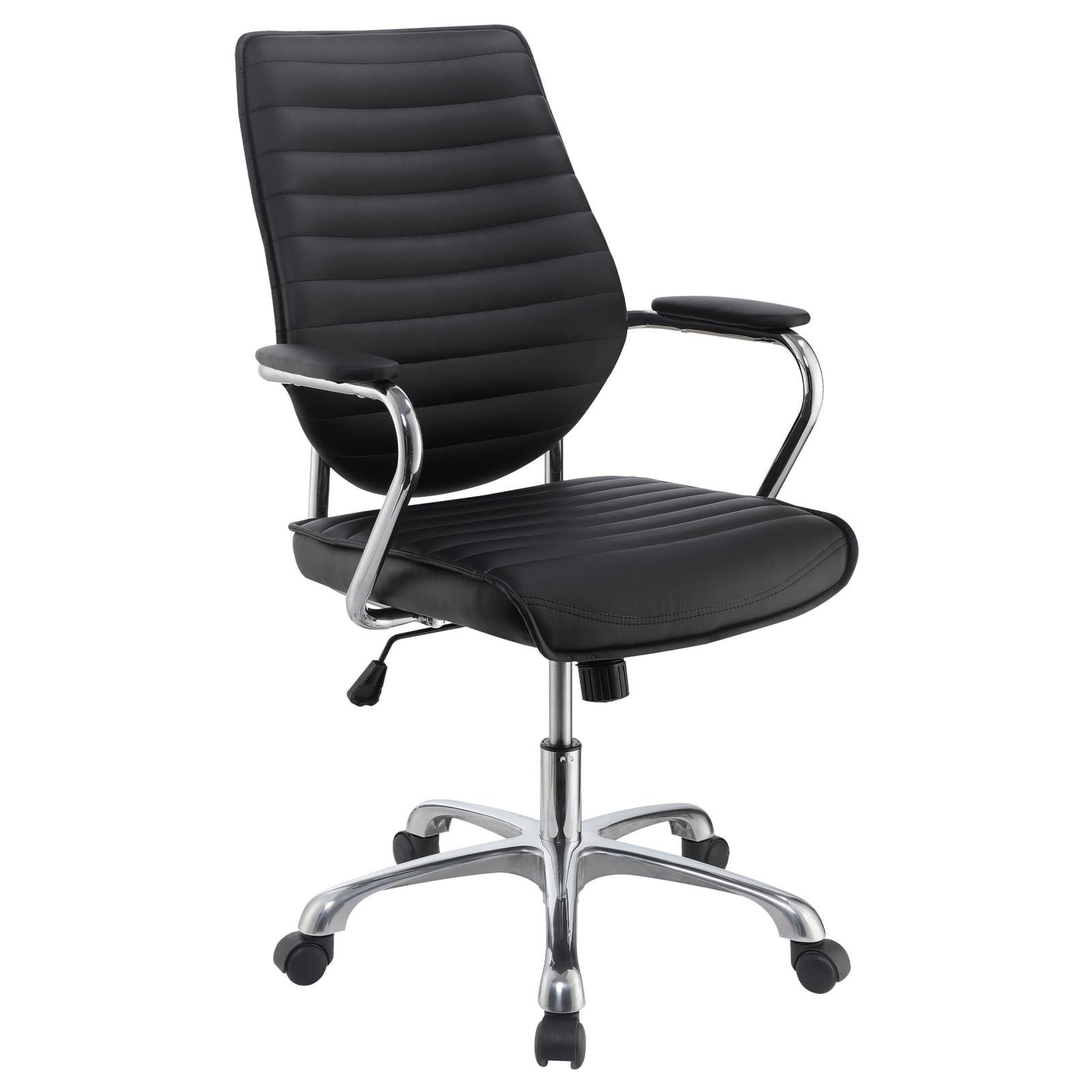 Hokku Designs Branae Black/Chrome High Back Office Chair | Wayfair