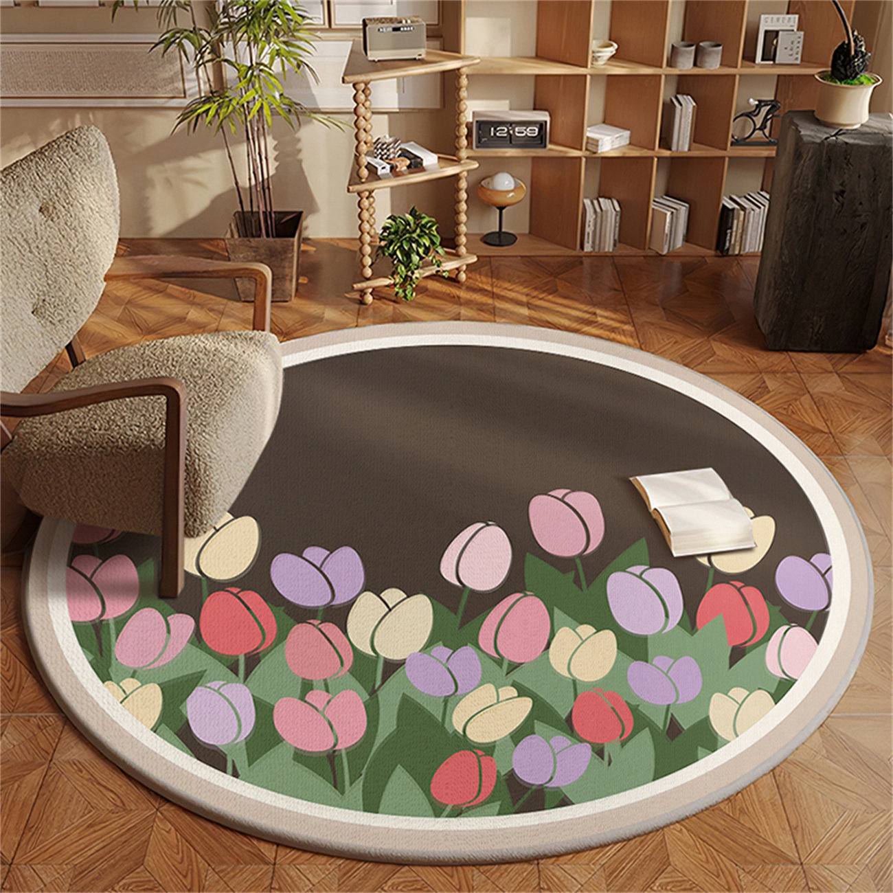 Lark Manor™ Vintage French Round Rug - Premium Coffee Table Rug For ...