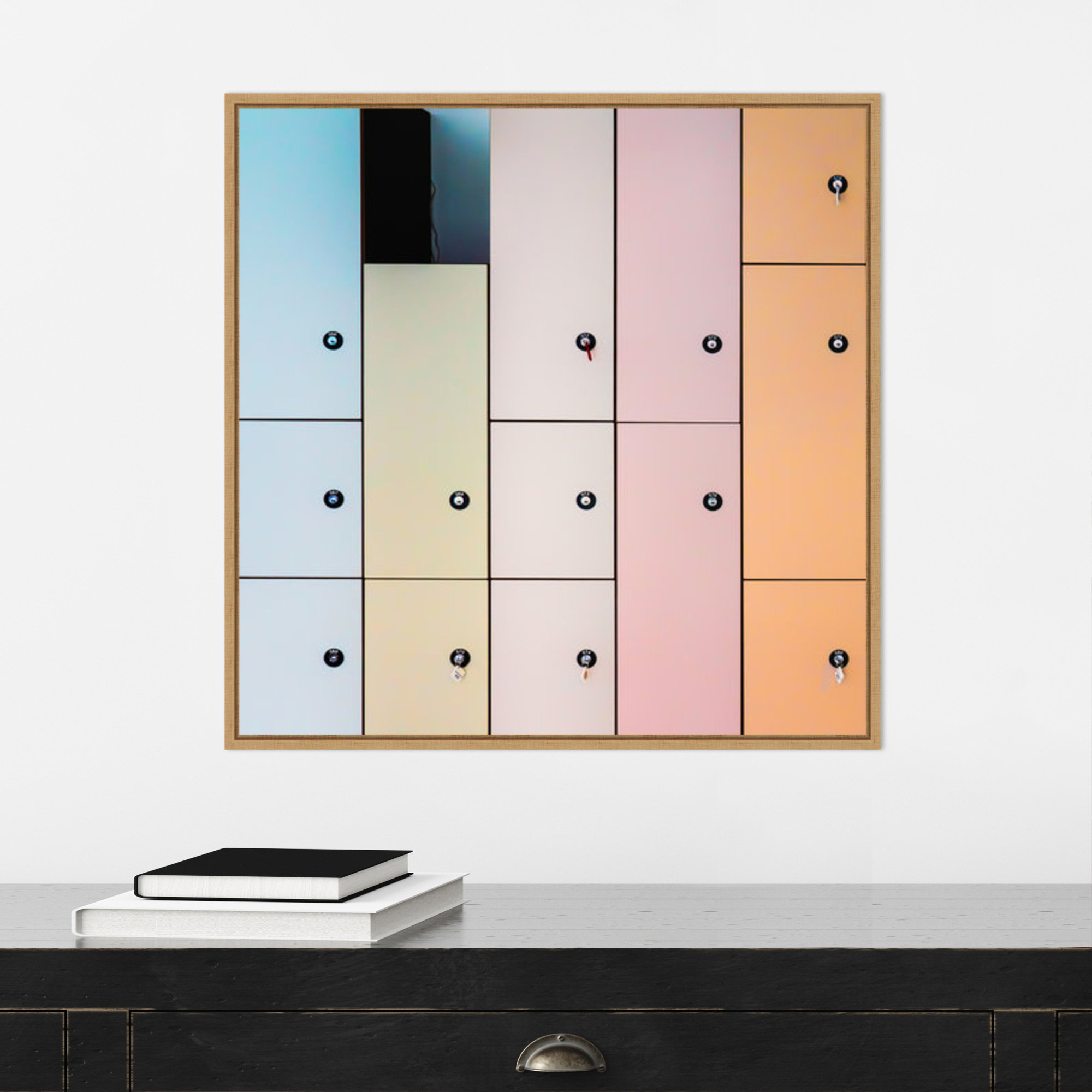 Latitude Run® Pastel Lockers By Luc Vangindertael (Lagrange) Framed ...