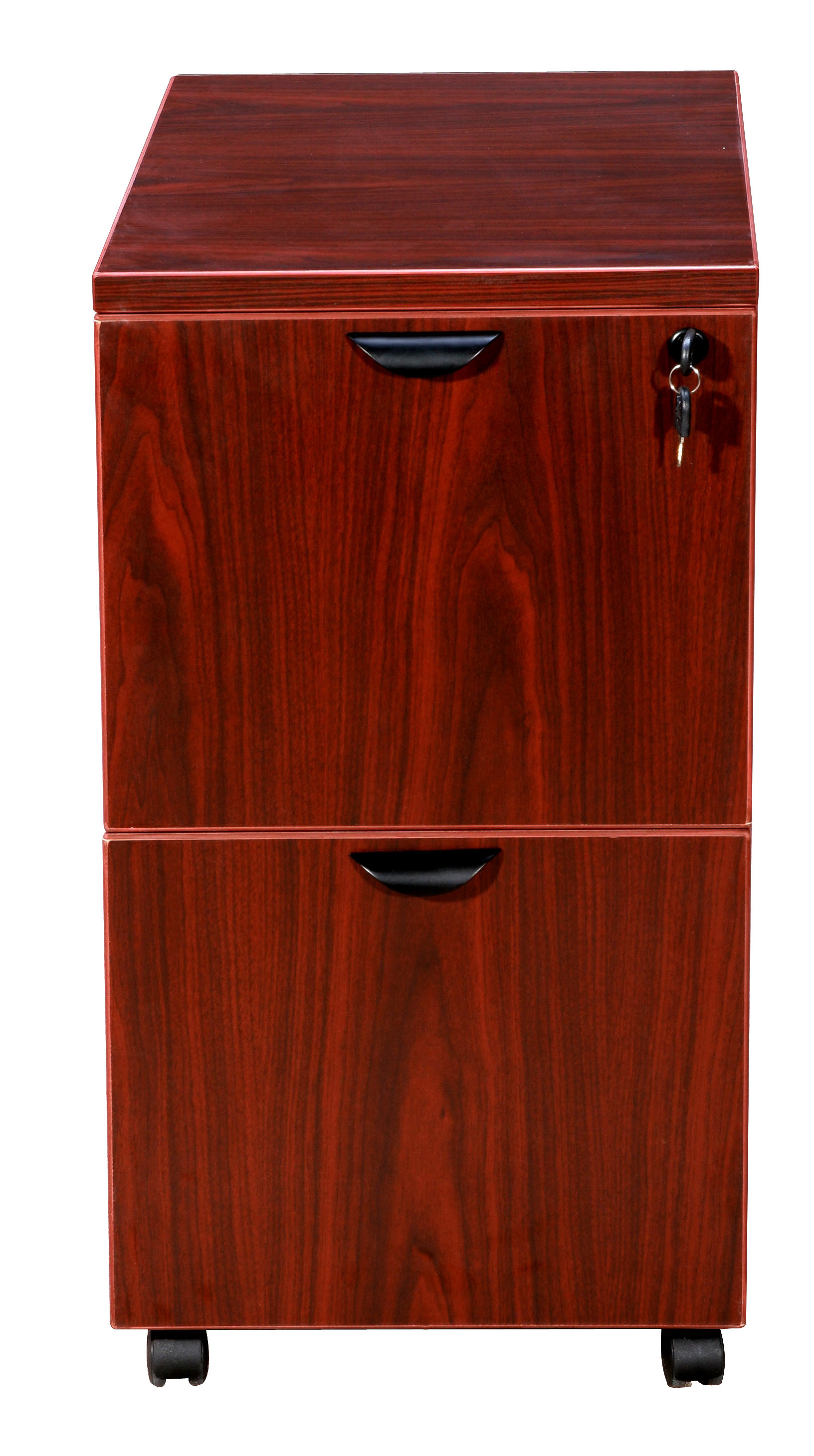 Boss Office Products Case Goods 2-Drawer Mobile Vertical Filing Cabinet ...