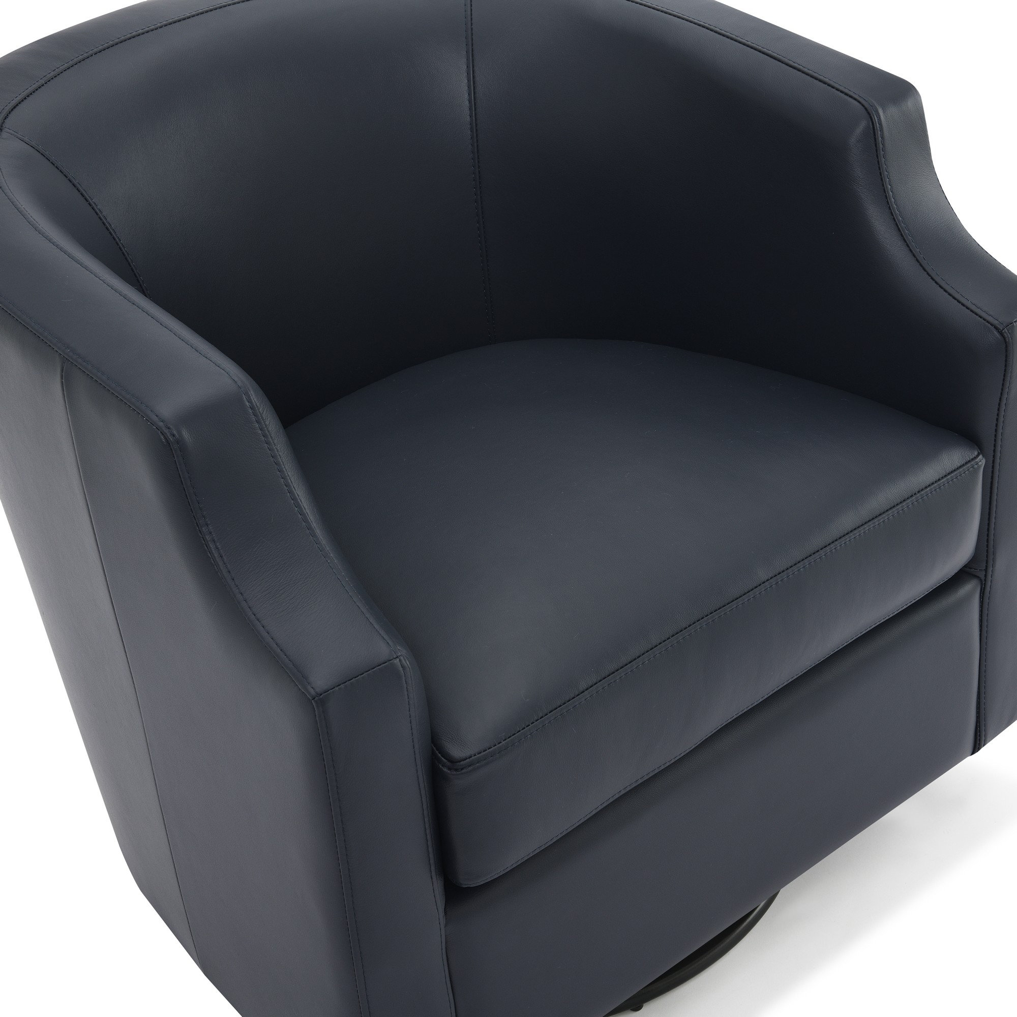 Wildon Home® Top Grain Leather Swivel Glider Barrel Chair | Wayfair