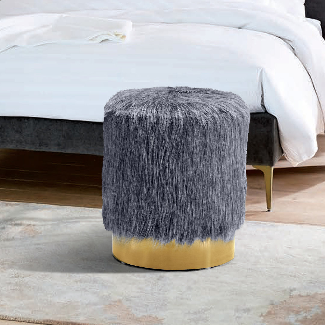 Mercer41 Fredson 14.5" Wide Round Faux Fur Ottoman & Reviews - Wayfair ...