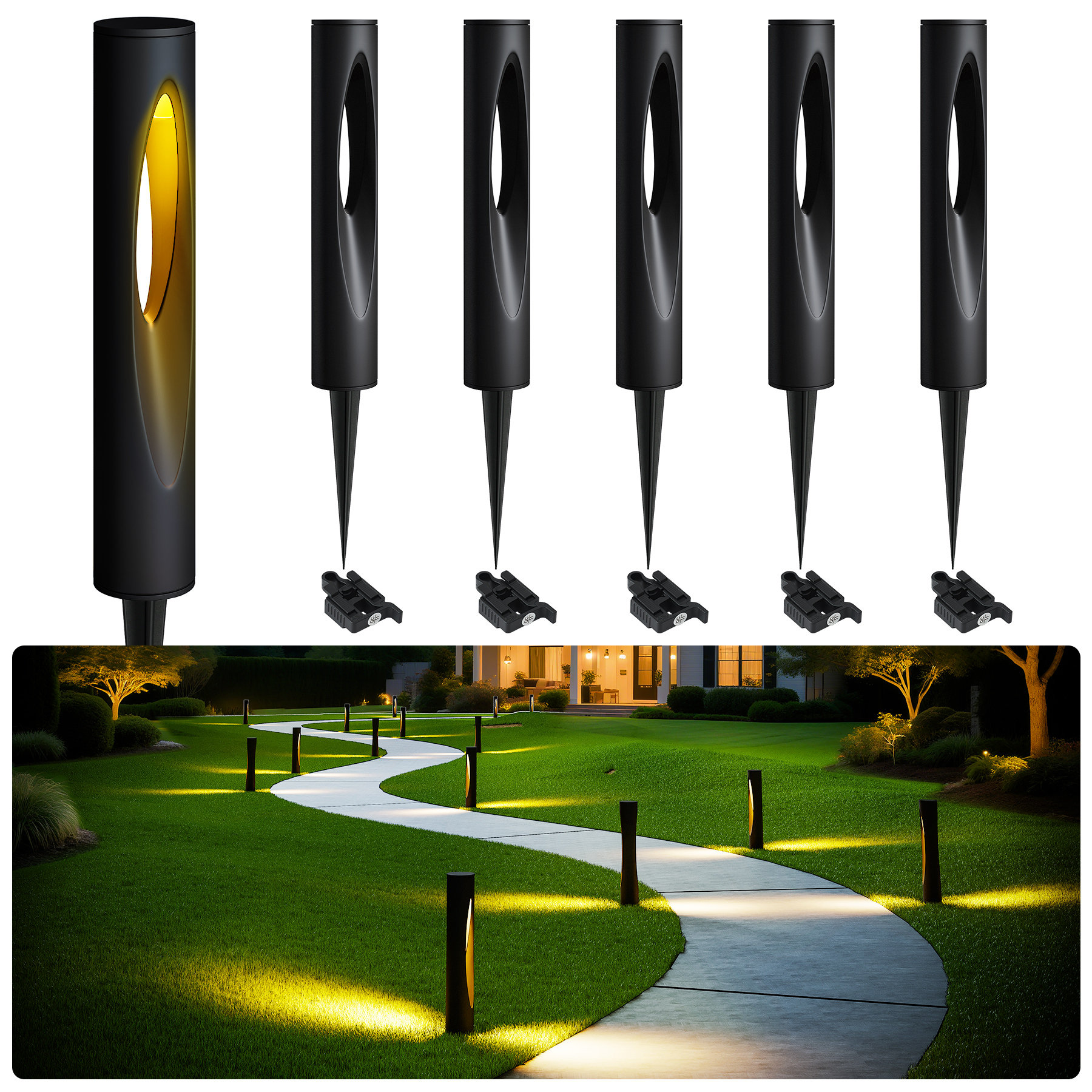 TribeSigns 6-Pack Low Voltage LED Pathway Lights, Waterproof Outdoor ...