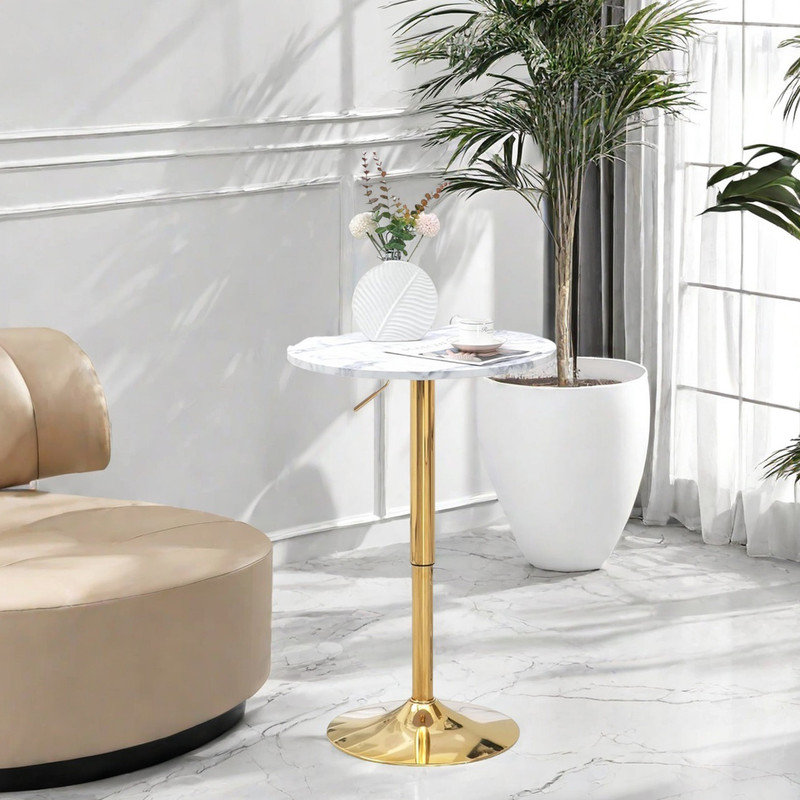 Everly Quinn 24'' Round Cocktail Bar Table, Tall Bistro Pub Table ...