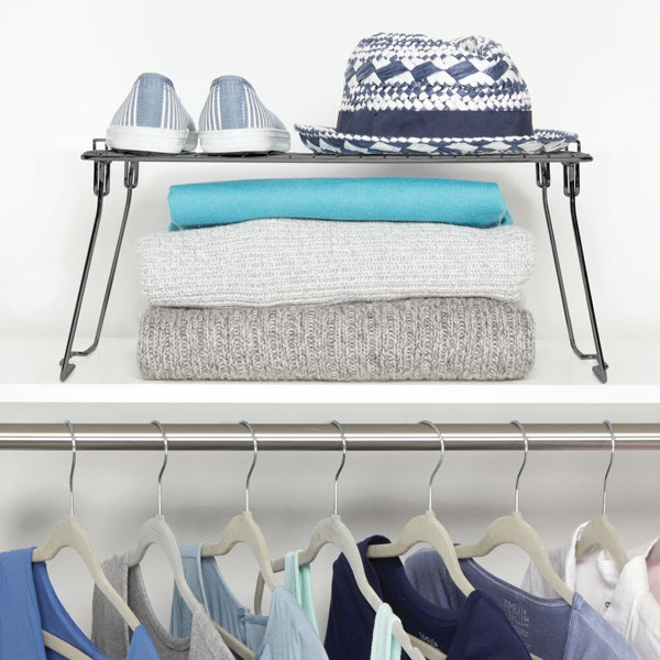 mDesign Metal Stackable Closet Storage Organizer Shelf, 4 Pack | Wayfair