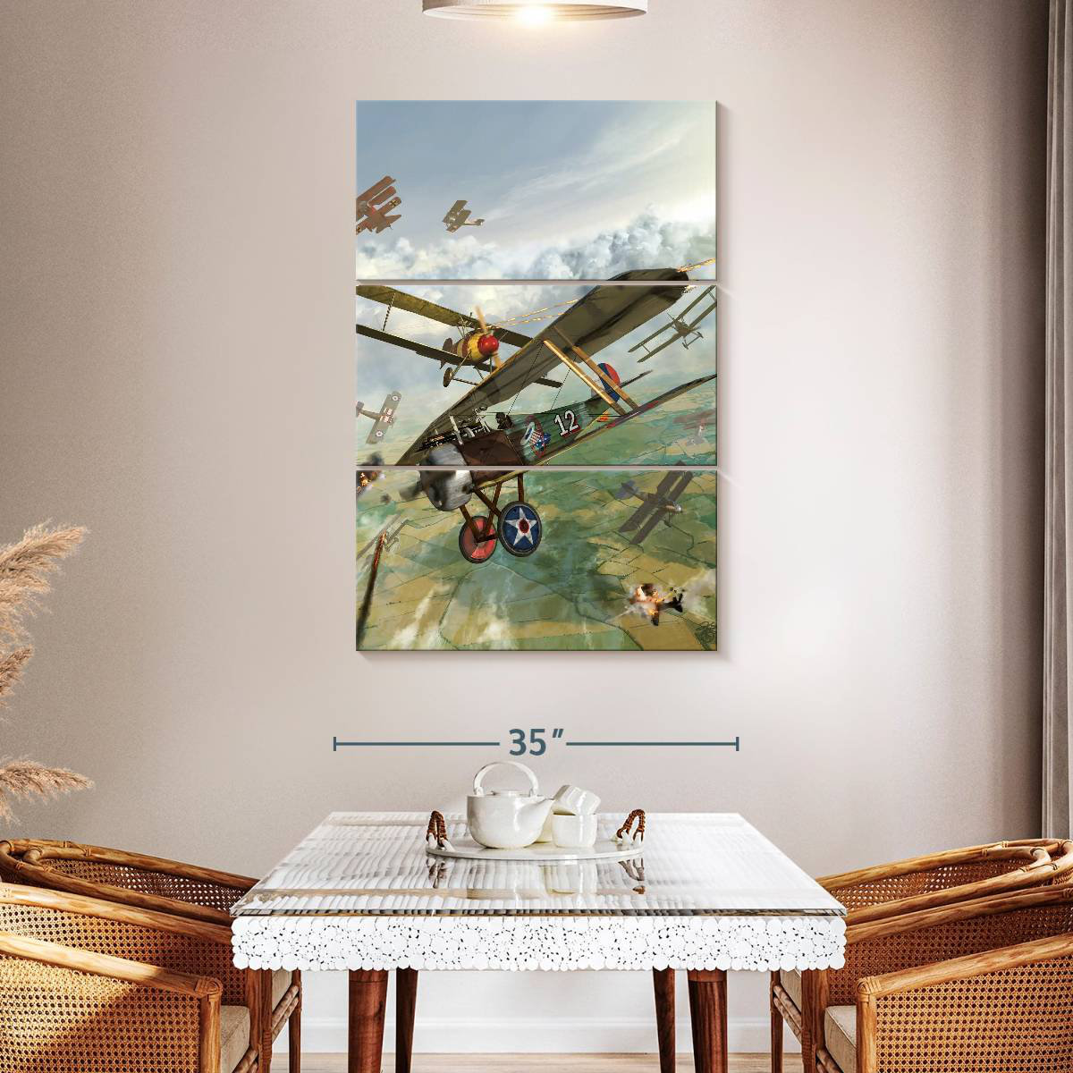 Elephant Stock WWI US Biplane Attacking Germans | Wayfair