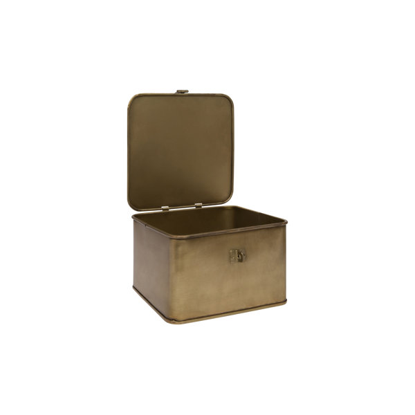 Charlton Home® Lesli Square Decorative Metal Boxes with Lid & Reviews ...
