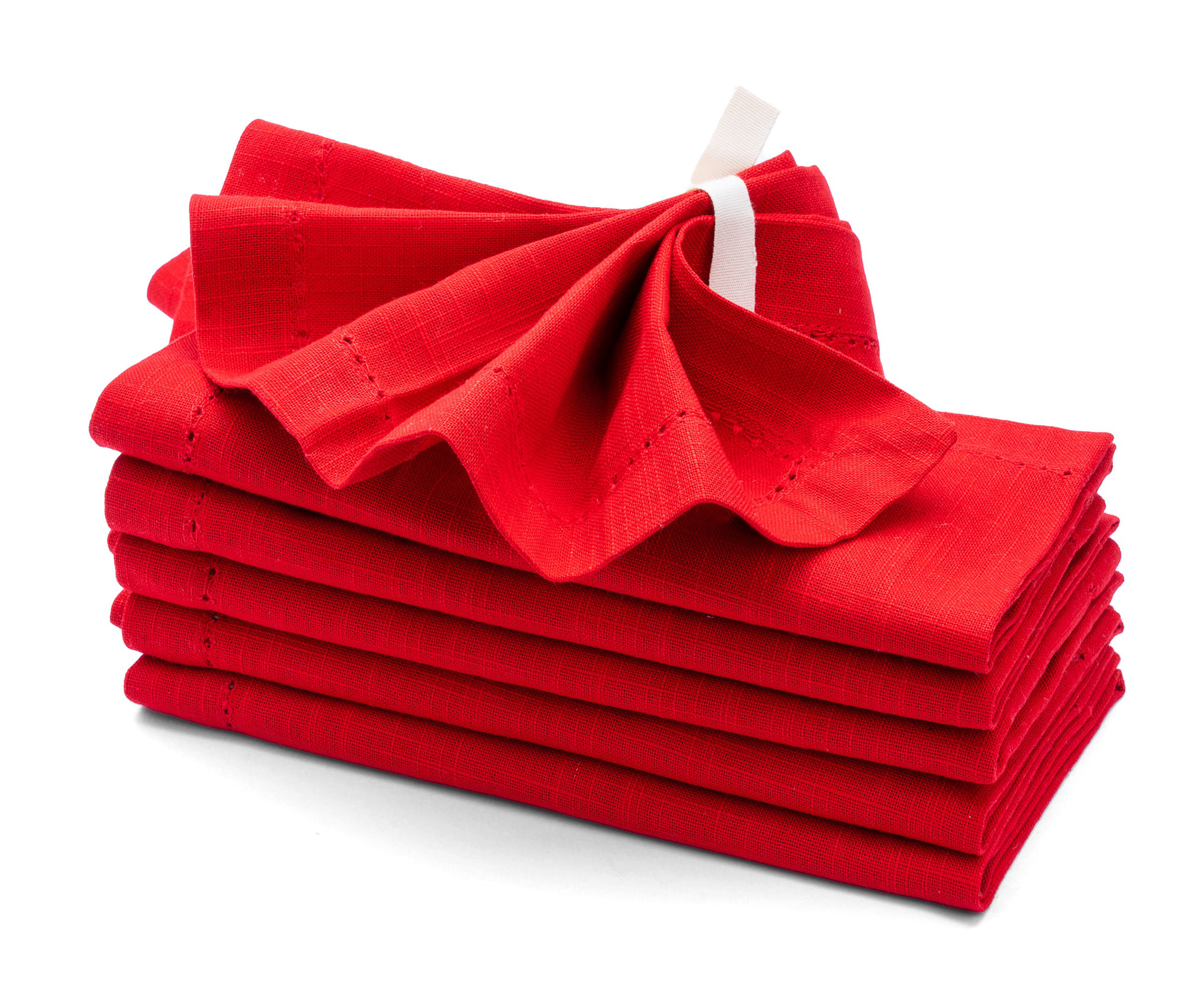 Latitude Run® Cotton Hemstitch Napkin - Red Napkins | Wayfair