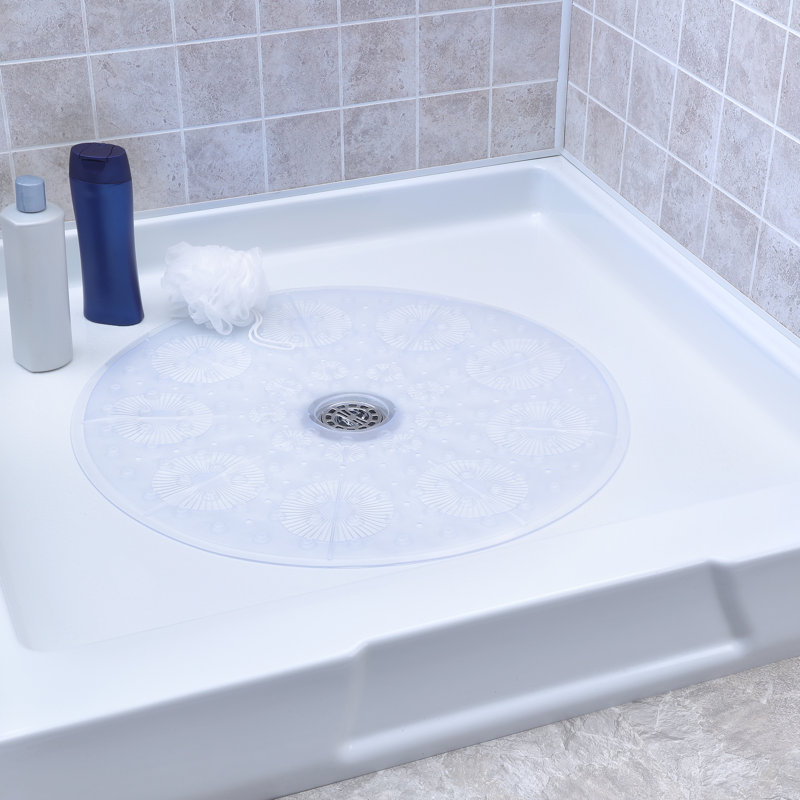 Rebrilliant Lisbon Round Circle Plastic/Vinyl Non-Slip Shower mat ...