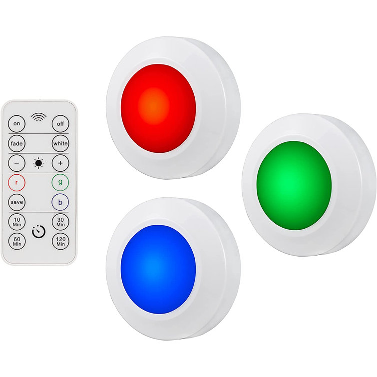 Energizer Battery Operated Color-Changing LED Puck Lights with Remote ...