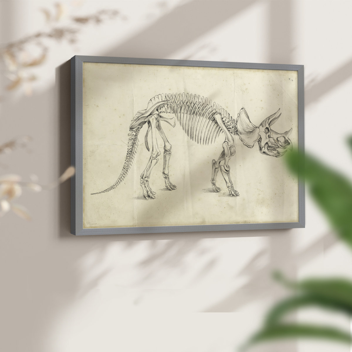 Williston Forge Dinosaur Study II -Framed Print - Restickable | Wayfair
