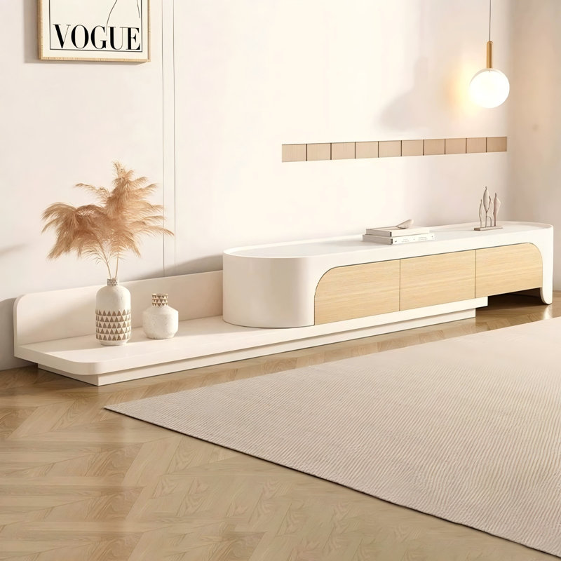 Refineroost Modern Minimalist Rectangular White TV Cabinet | Wayfair