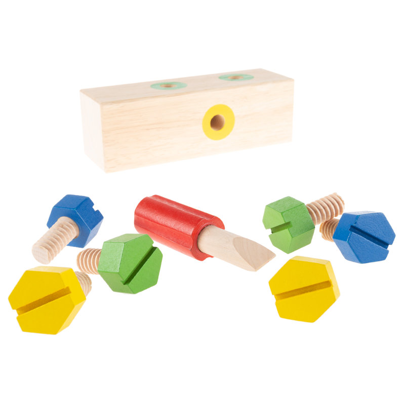Toy Time Kids Wooden Manipulative Screw Block Toy | Wayfair